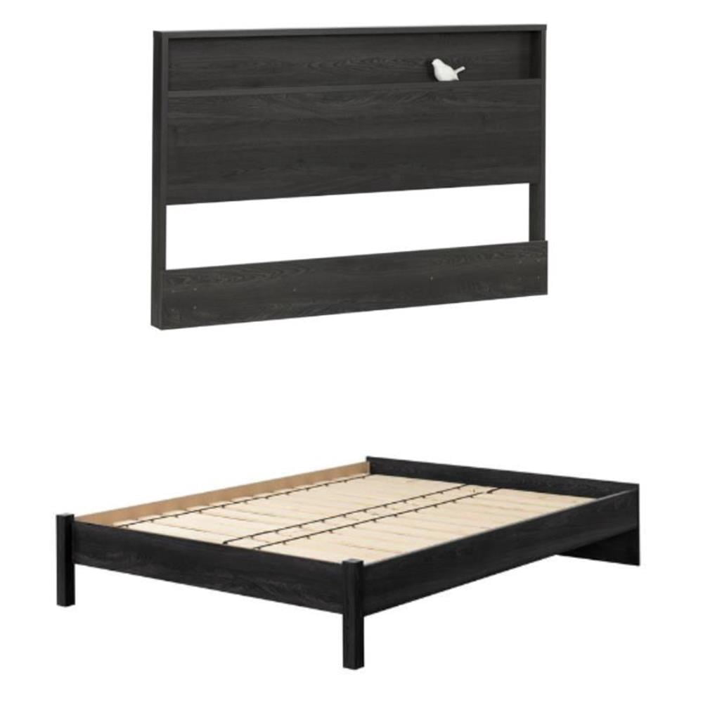 Home Square 2-Piece Set with Platform Bed & Full Queen Headboard in ...