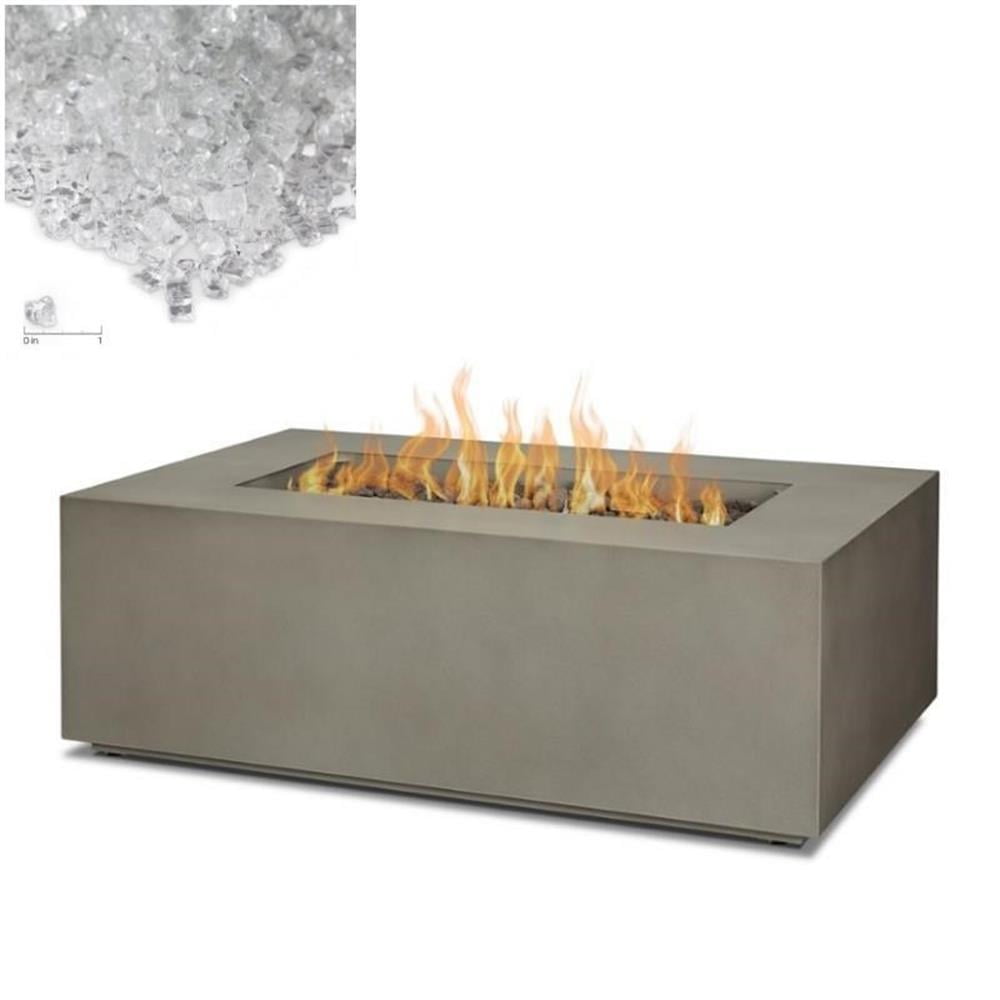 Home Square 2-Piece Set with Small Propane Fire Table & Fire Glass ...