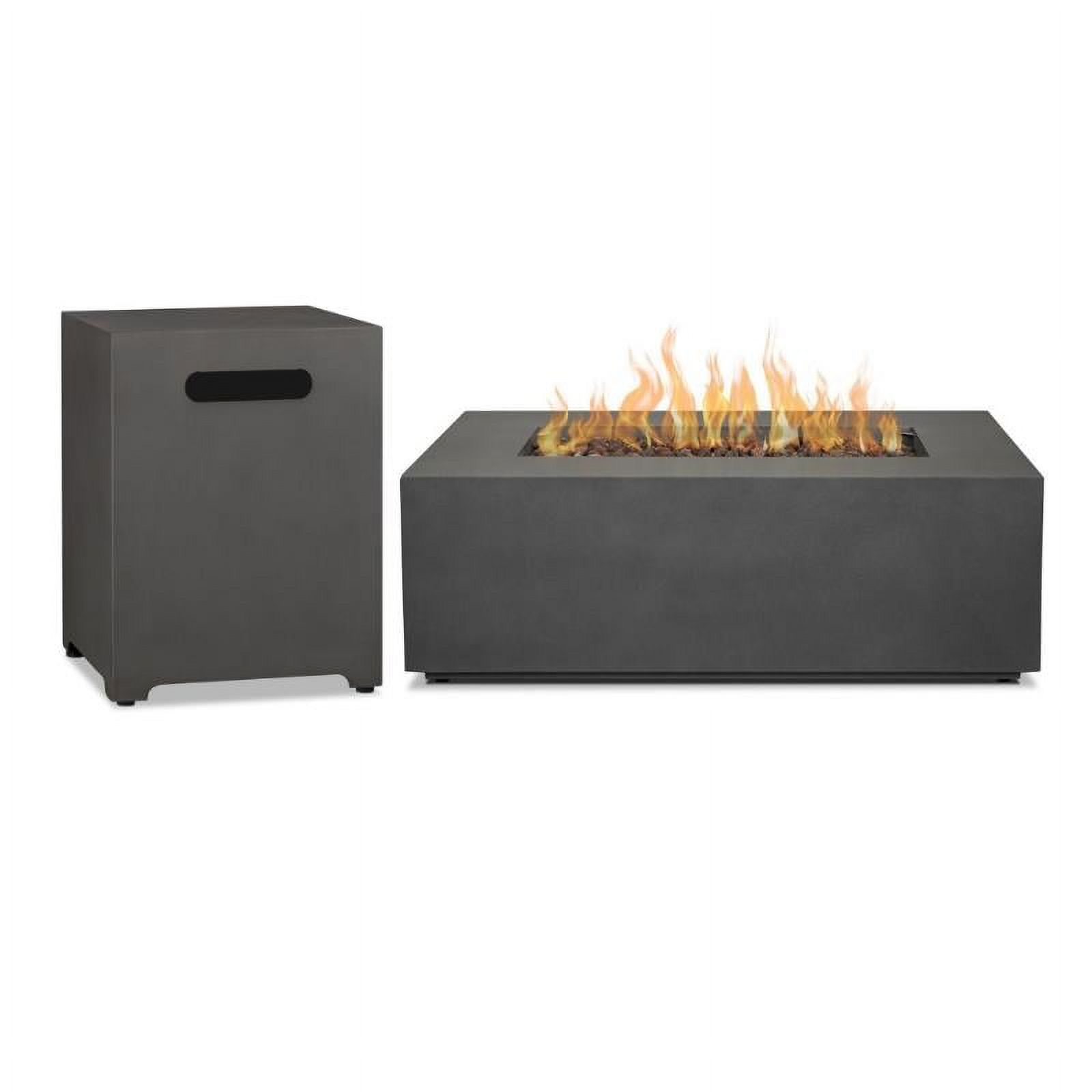 Home Square 2-Piece Set with Small Propane Fire Table & Tank Cover in ...