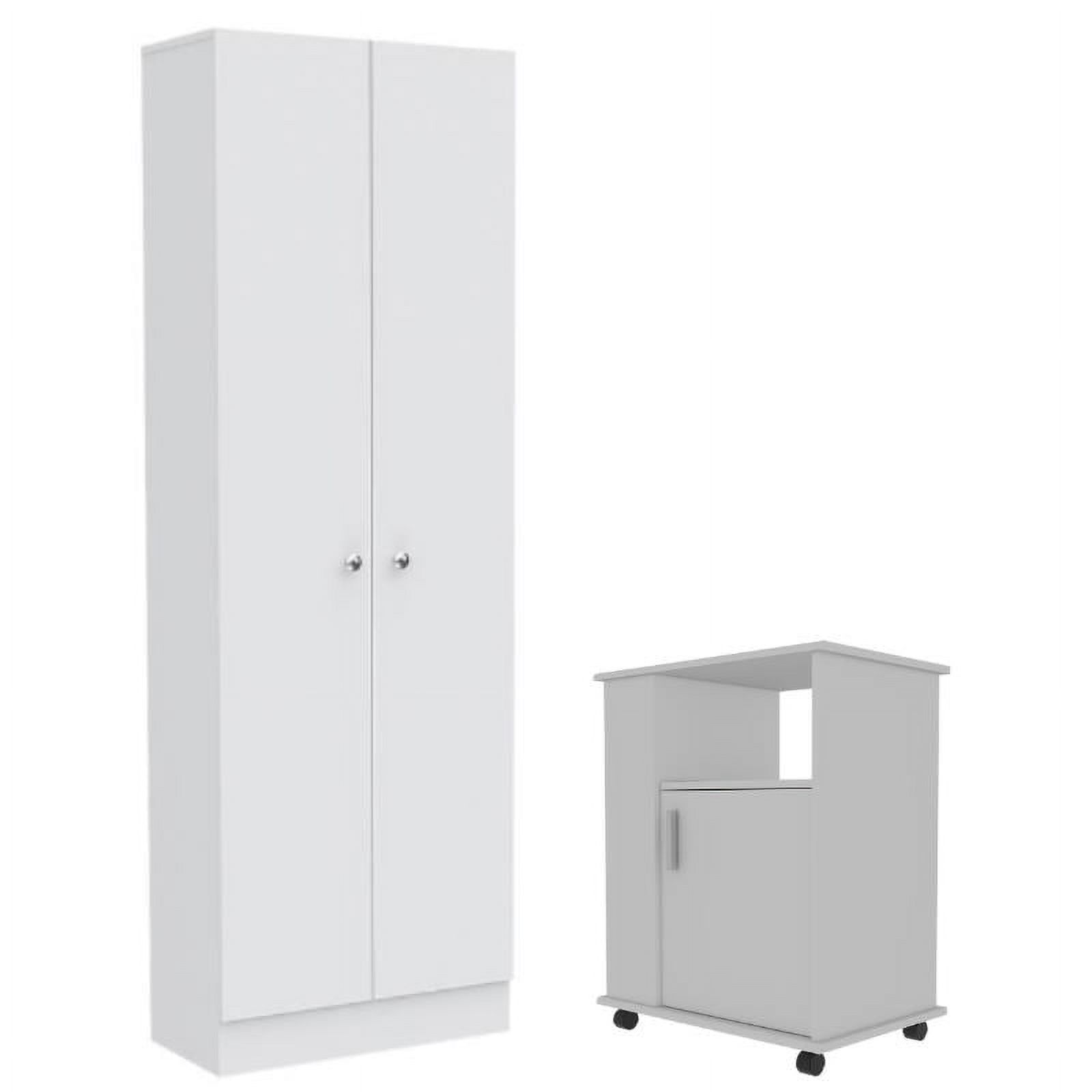 Home Square 2-Piece Set with Storage Pantry Cabinet and Kitchen Service Cart - Walmart.com