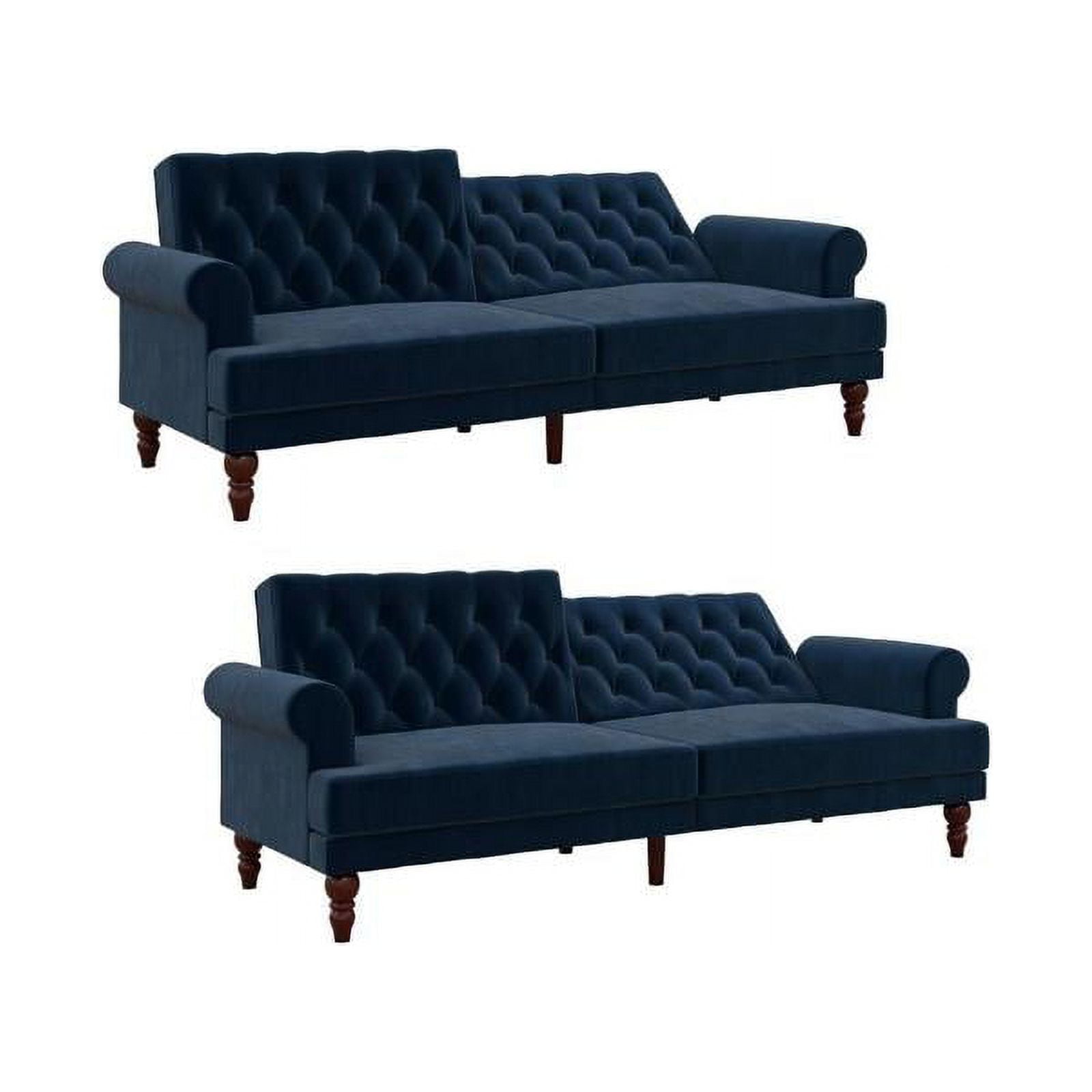 Home Square 2 Piece Upholstered Cassidy Futon- Convertible Sofa Bed Set ...