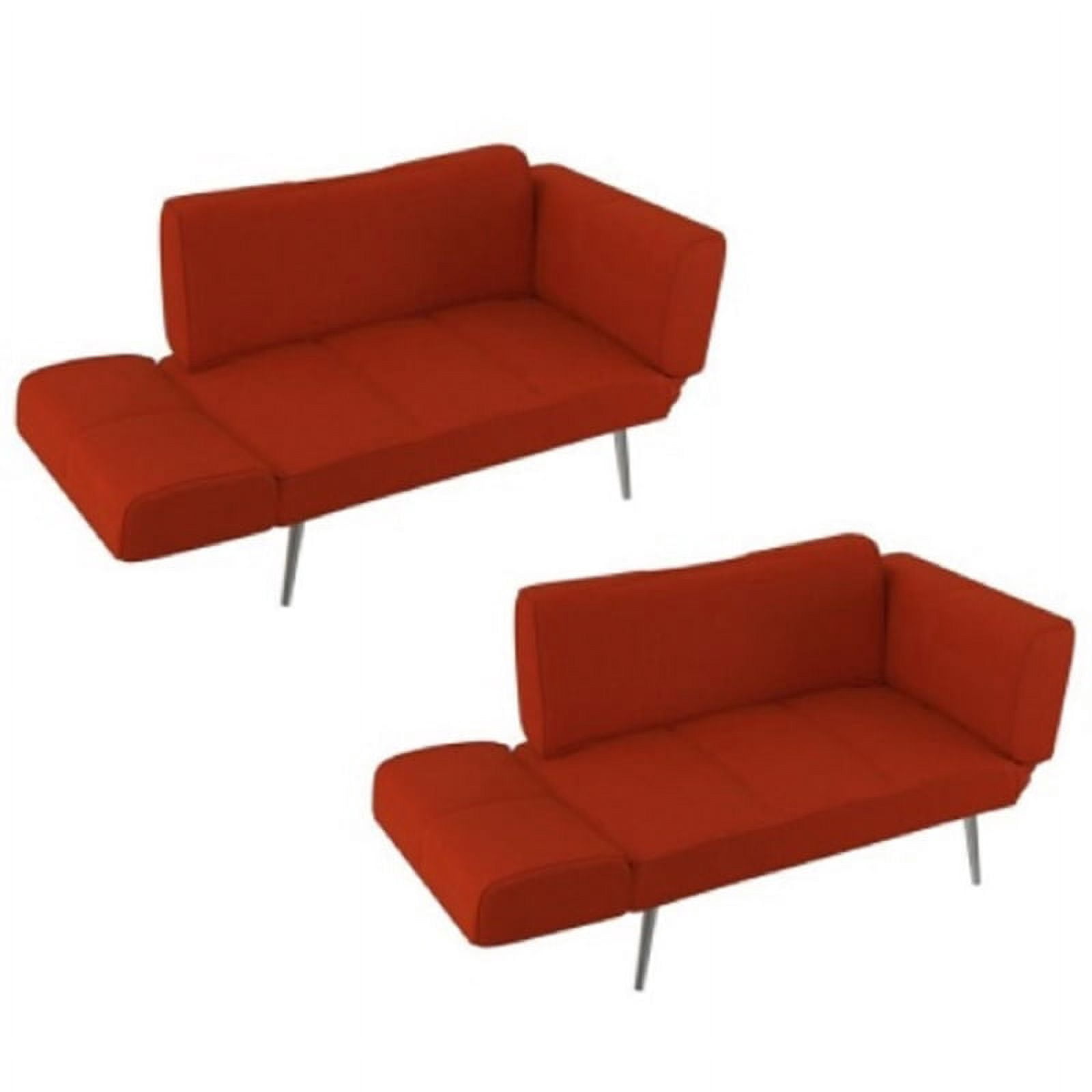 Home Square 2 Piece Upholstered Futon Set with Magazine Storage in ...