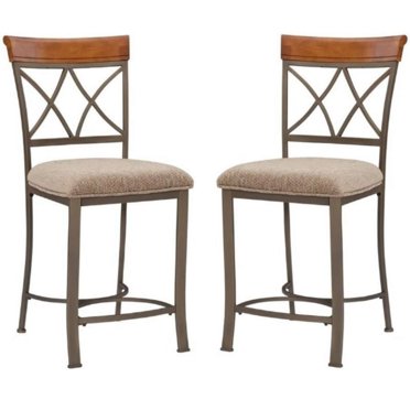 Home Square Metal Swivel Counter Stool in Gray Finish - Set of 3 ...