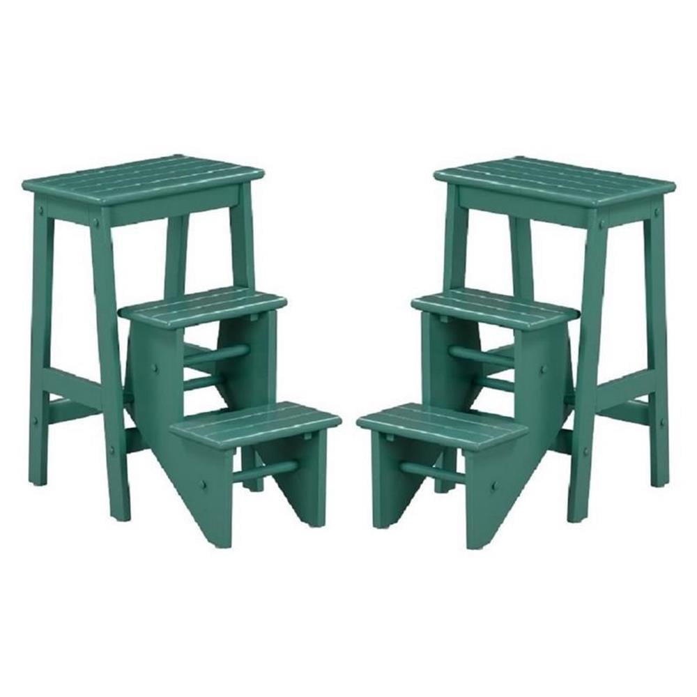 Home Square Wooden Kitchen Counter Chair, 24" Stationary Bar Step Stool ...