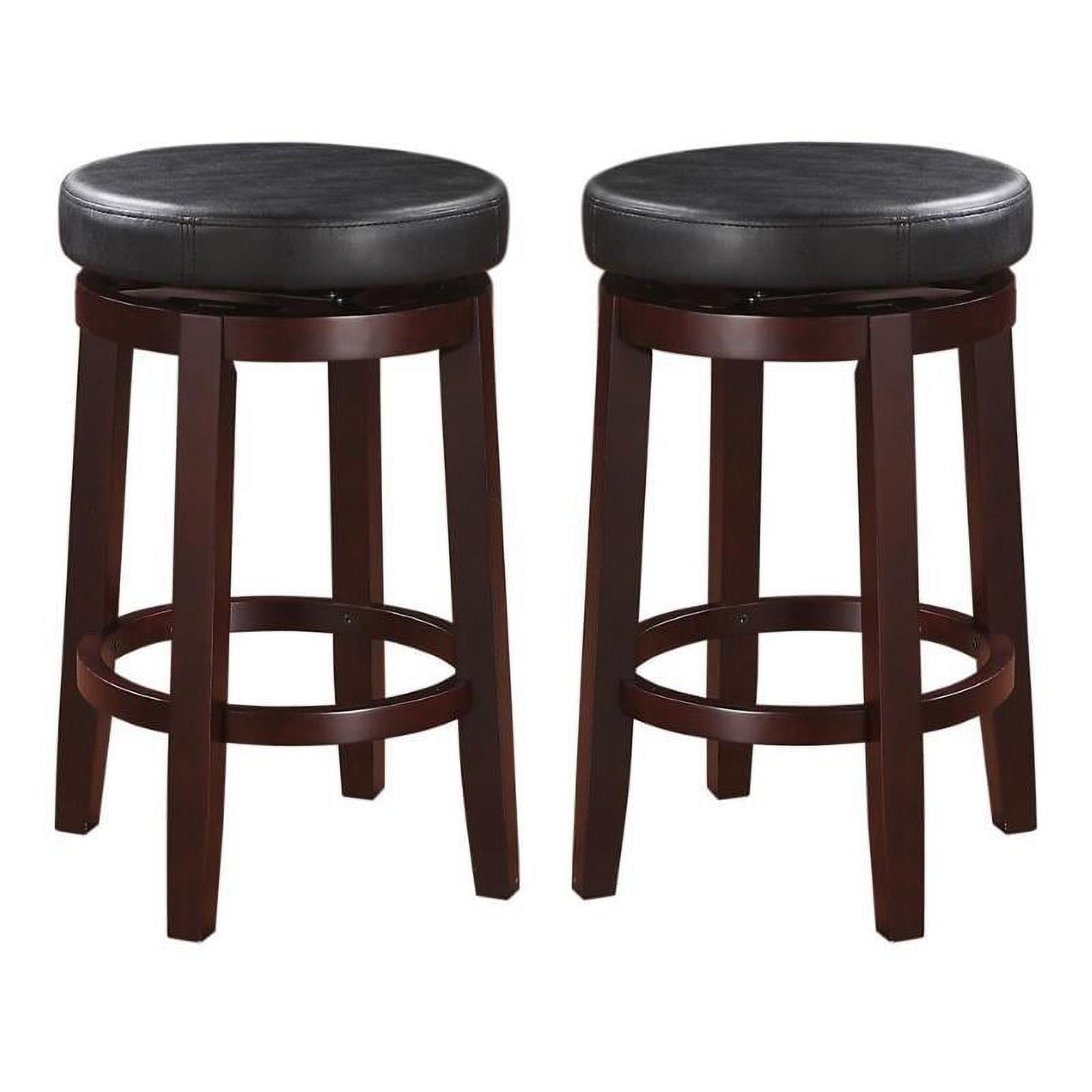 Home Square 24" Wood Counter Stool with Slanted Legs in Black/Brown ...