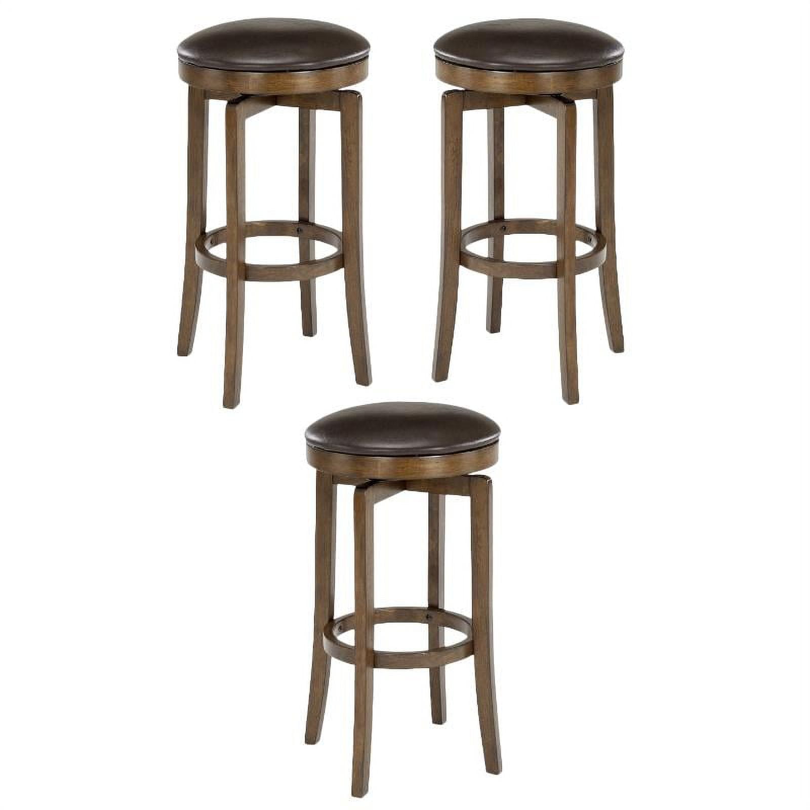 Home Square 25" Backless Swivel Counter Stool in Brown Cherry - Set of ...