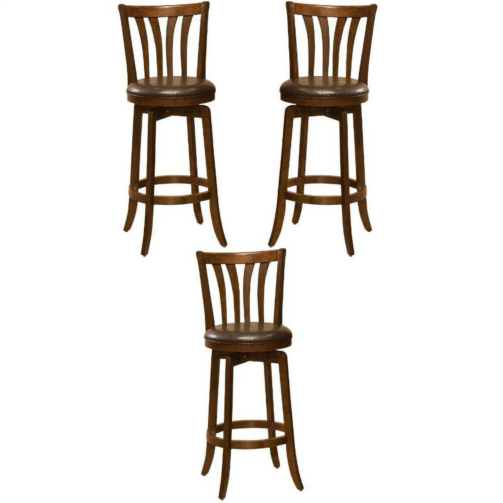 Home Square 25" Swivel Counter Stool in Cherry - Set of 3 - Walmart.com