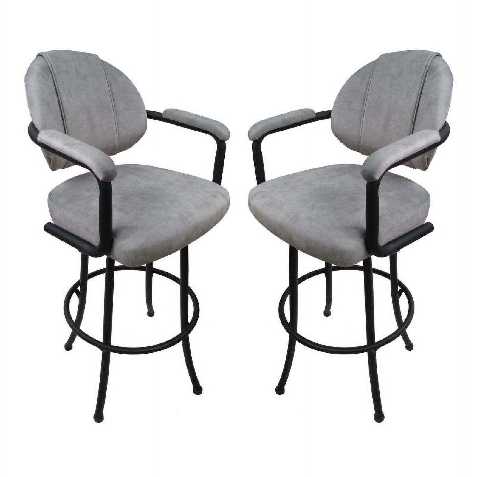 Home Square 26" Fabric Swivel Counter Stool in Trendy Pewter & Black ...