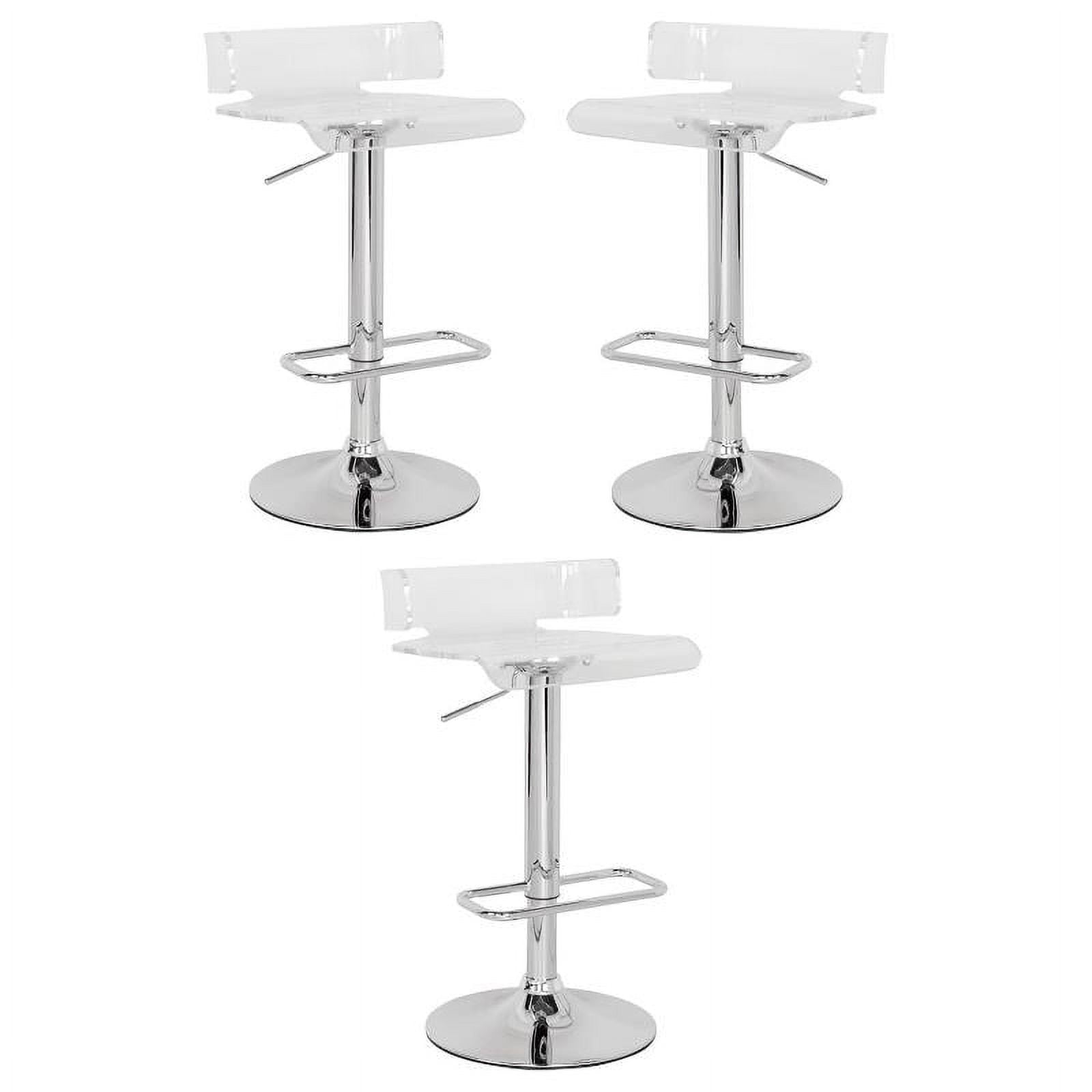 Home Square 26" Modern Metal Adjustable Stool with Swivel in Clear ...