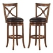 Home Square 29" Bristol Swivel Bar Stool in Black - Set of 2 - Walmart.com