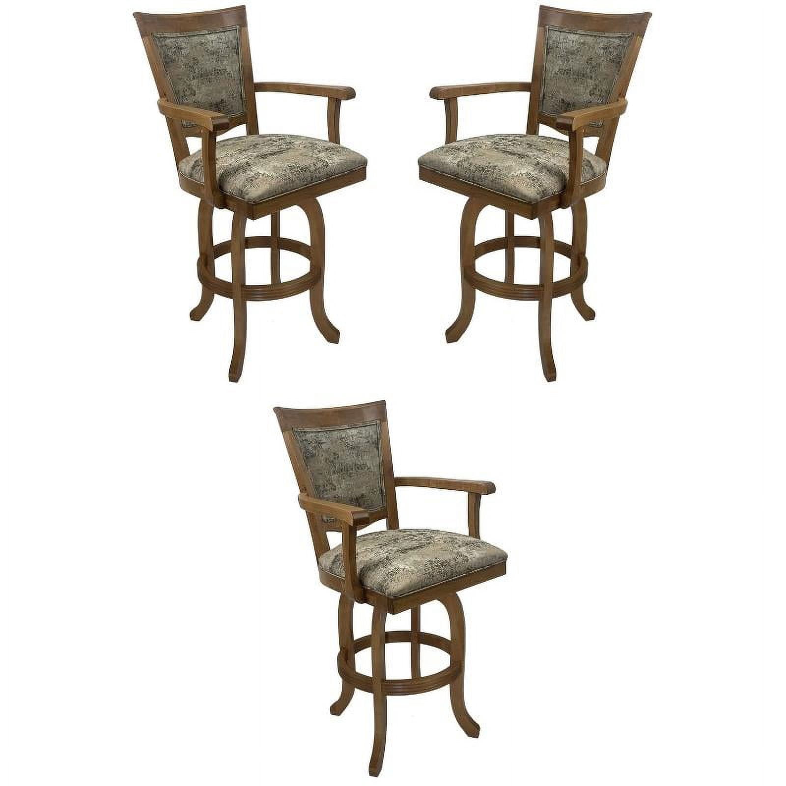 Home Square 26" Swivel Wood Counter Bar Stool in Poet Desert Brown ...