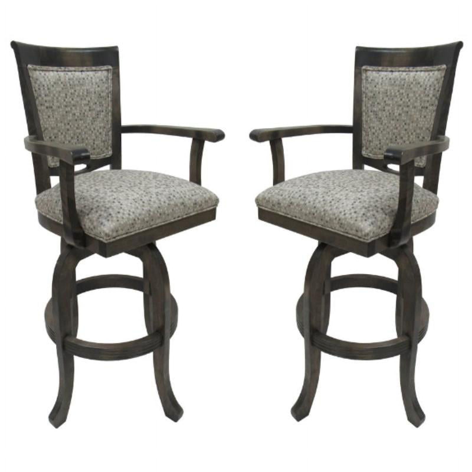 Home Square 26" Swivel Wood Counter Bar Stool in Spring Mix Gray - Set ...