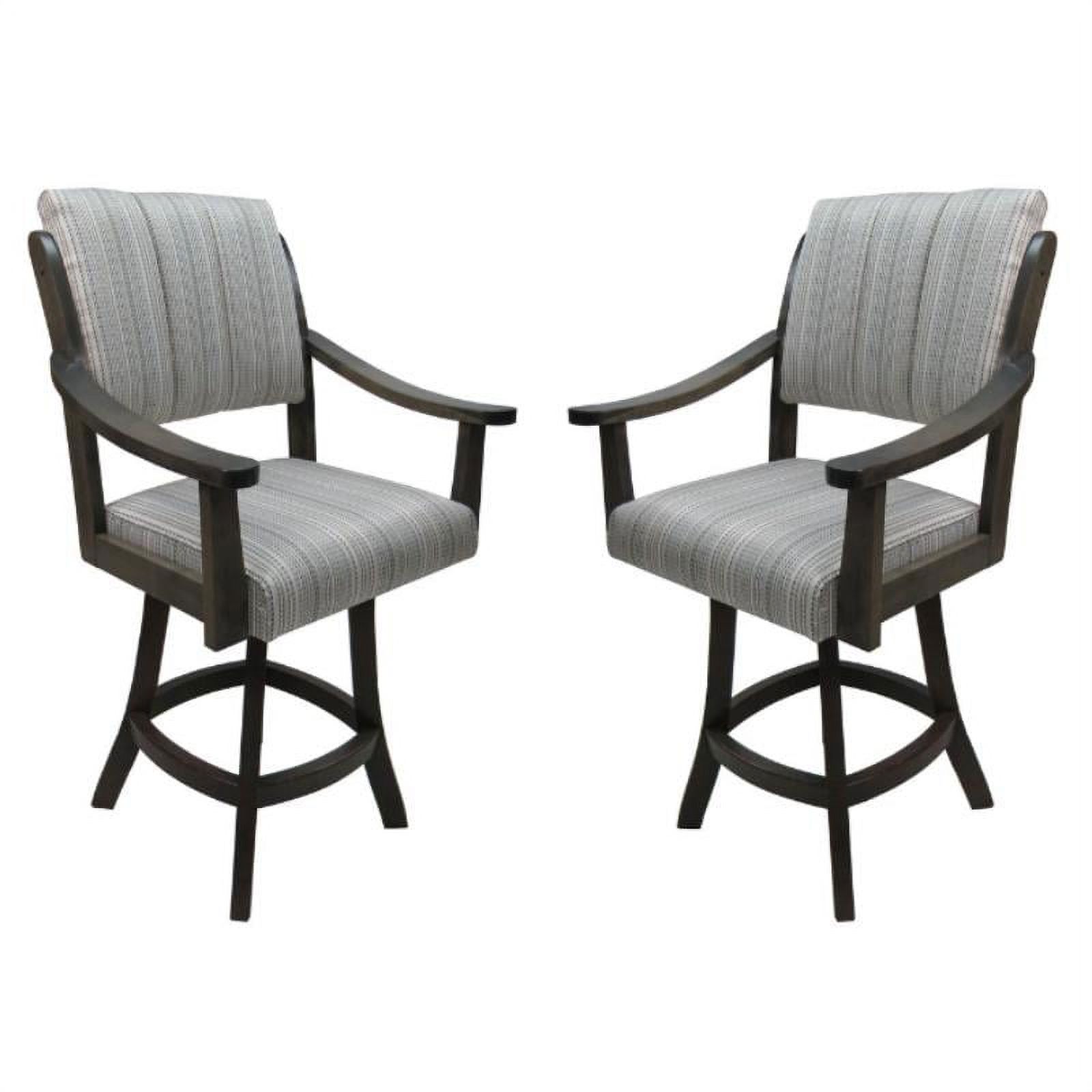 Home Square 26" Swivel Wood Counter Stool in Natural Fun & Gray - Set ...