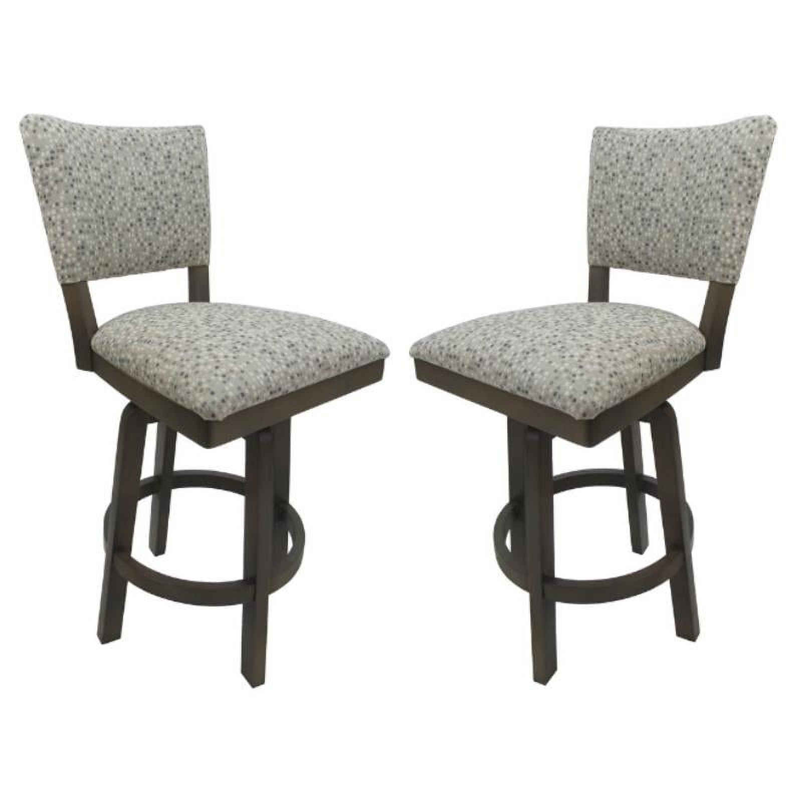 Home Square 26" Swivel Wood Counter Stool in Spring Mix Gray - Set of 2 ...