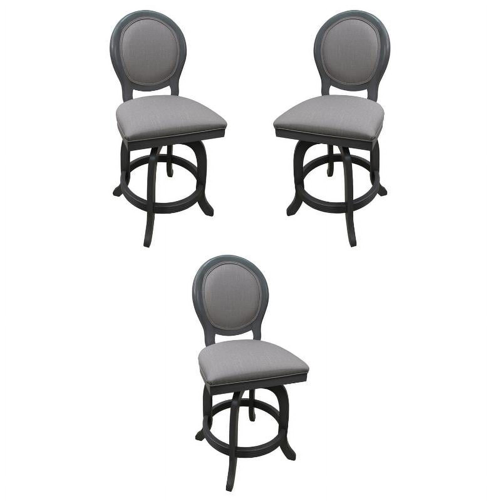 Home Square 26" Swivel Wood Counter Stool without Arms in Denim Gray ...