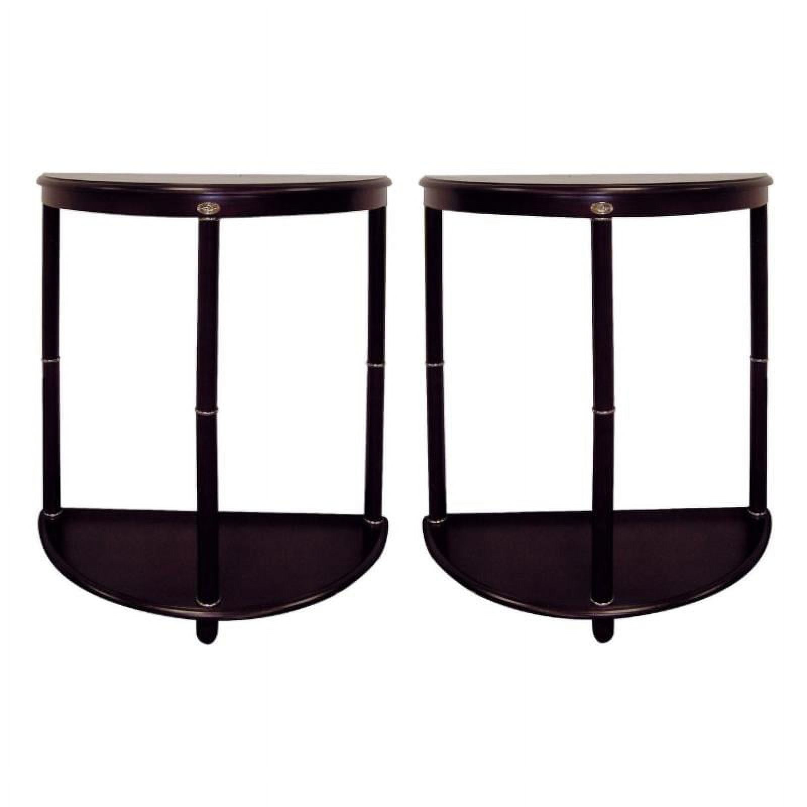 Home Square 26" Tall Crescent Contemporary Wood End Table in Cherry ...