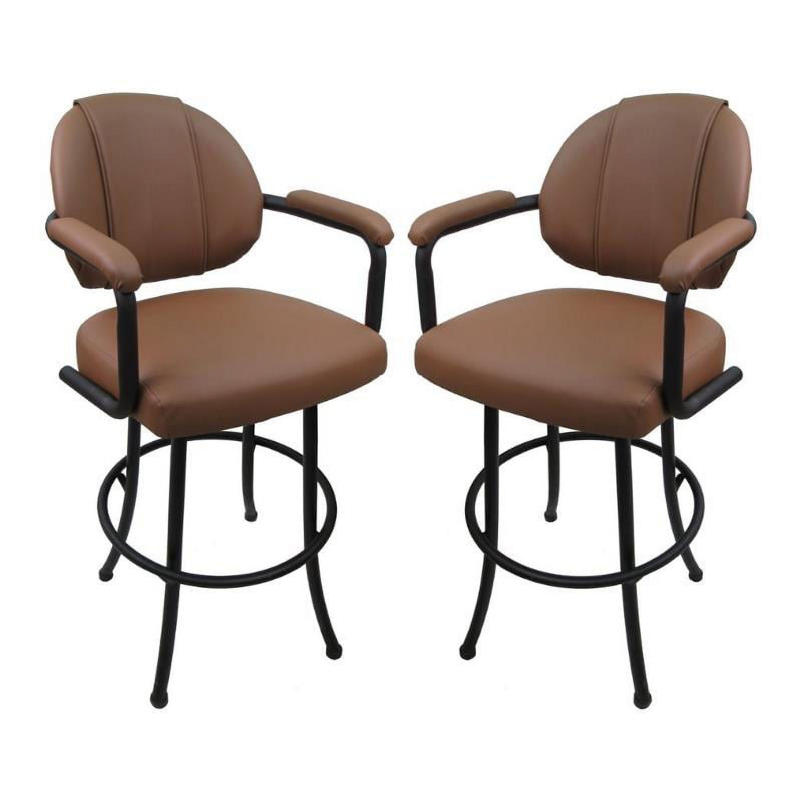 Home Square 26" Vinyl Counter Stool in Ocean Coffee and Dark Brown ...