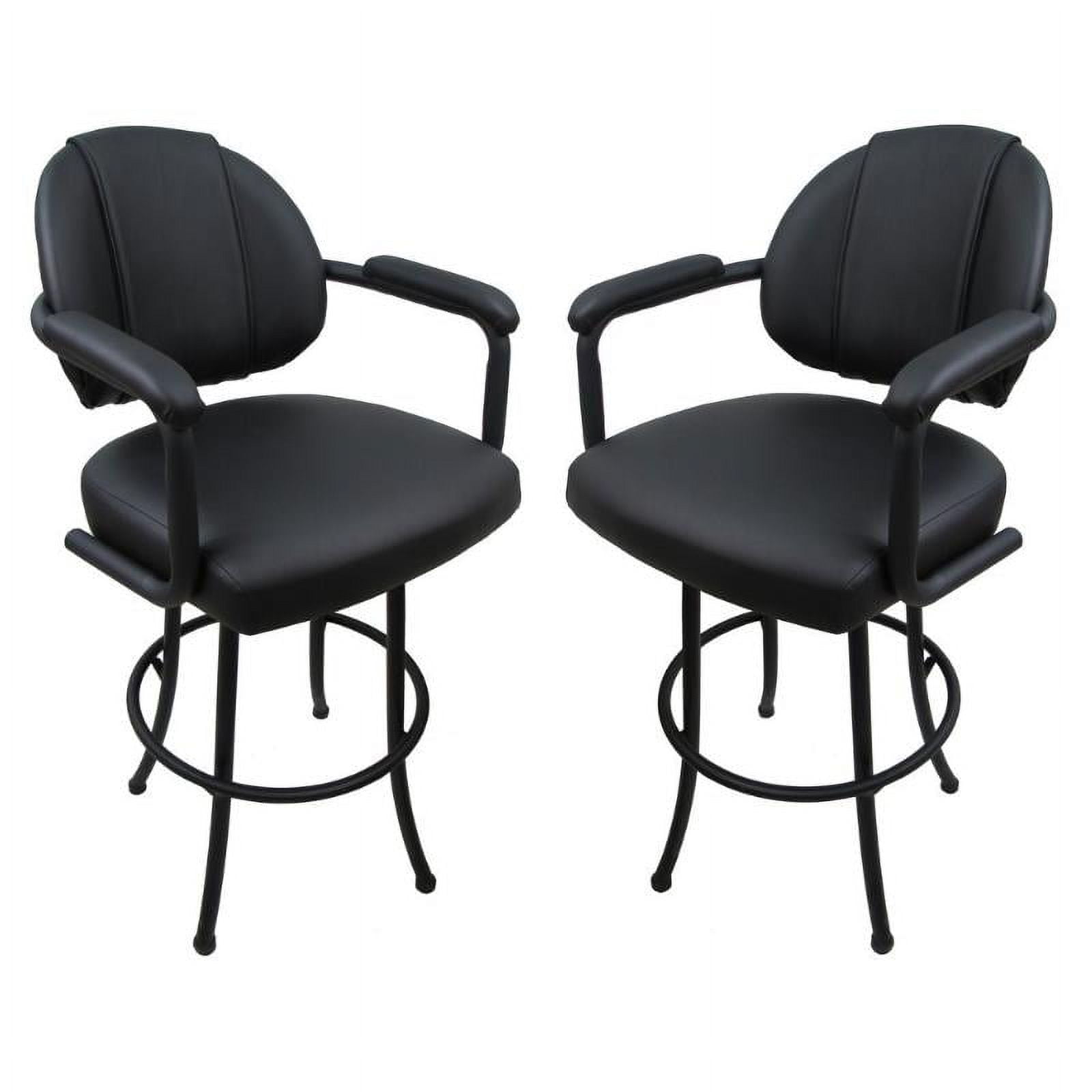 Home Square 26" Vinyl Swivel Counter Stool in Black Finish - Set of 2 ...
