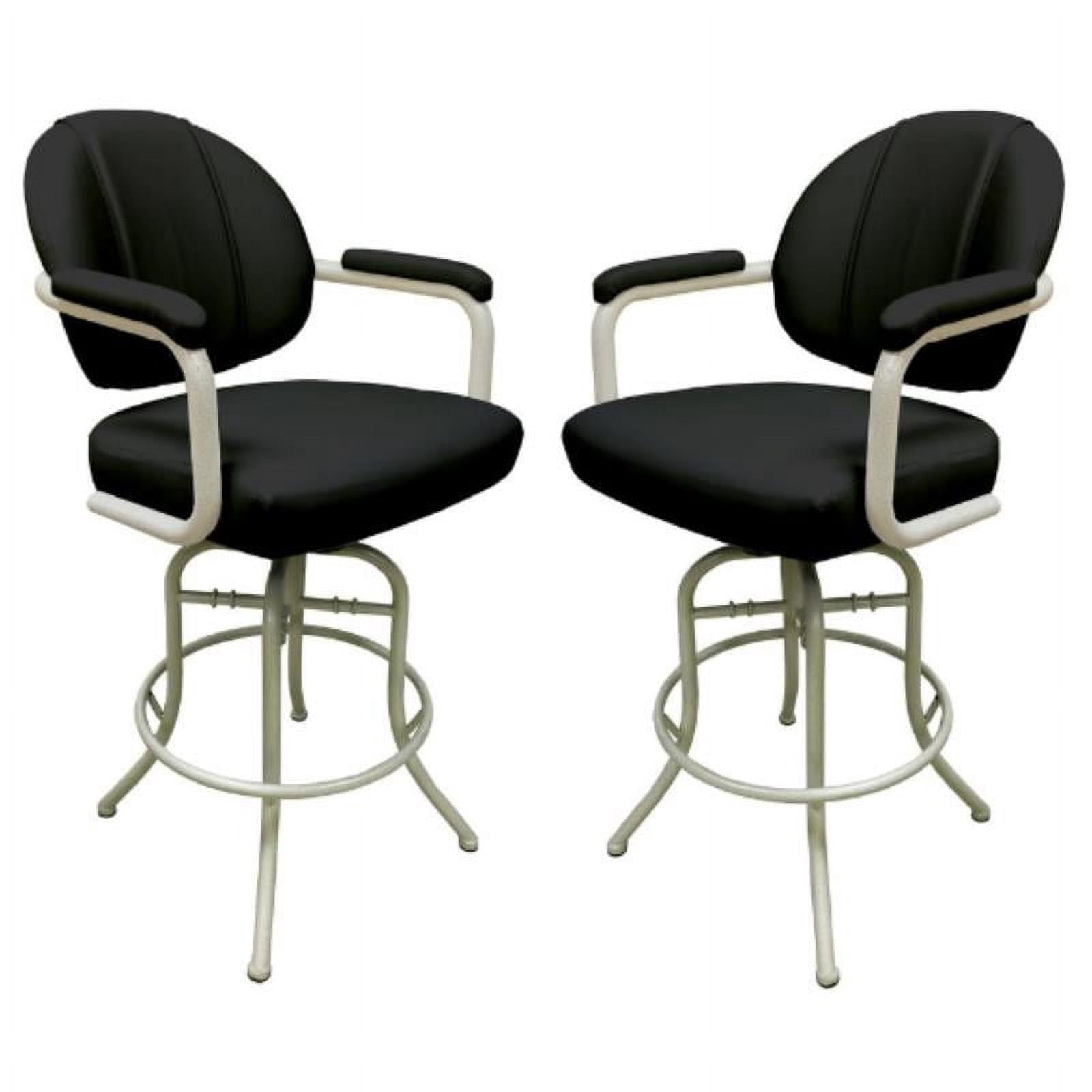 Home Square 26" Vinyl Swivel Tilt Counter Stool in Black and Beige ...