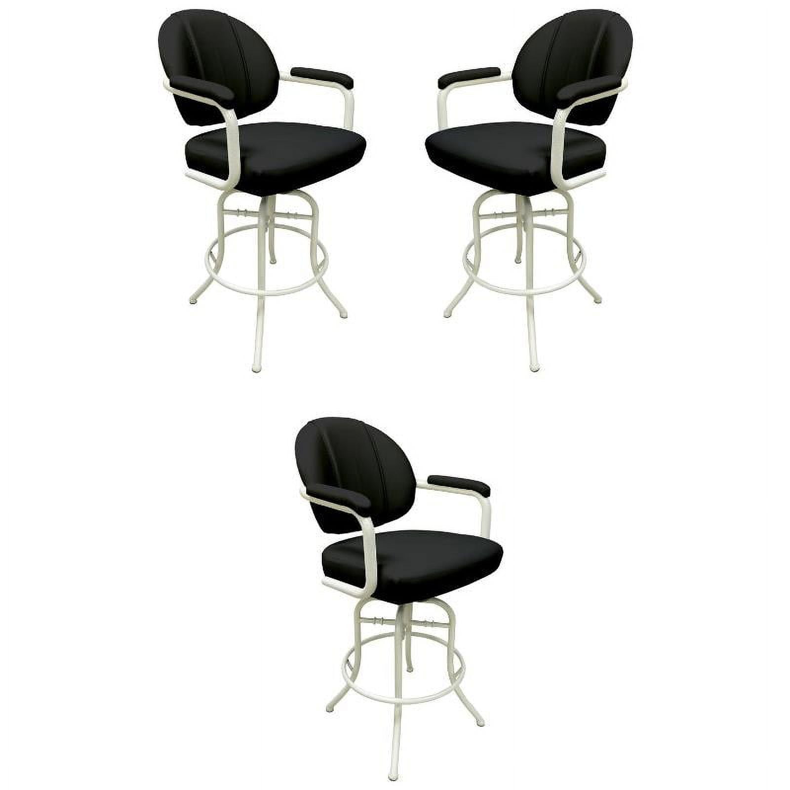 Home Square 26" Vinyl Swivel Tilt Counter Stool in Black and White ...
