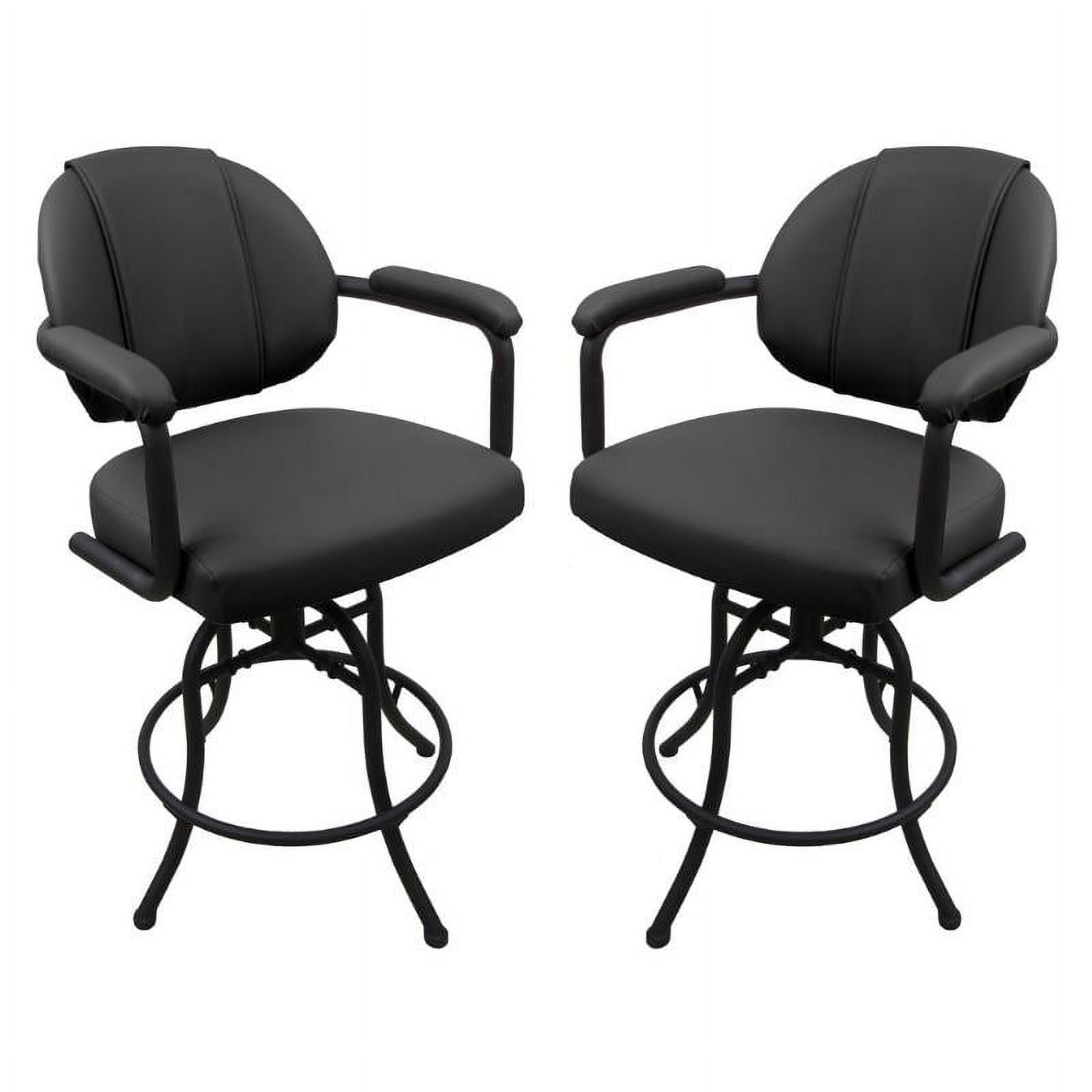 Home Square 26" Vinyl Swivel Tilt Counter Stool in Dark Gray & Black ...