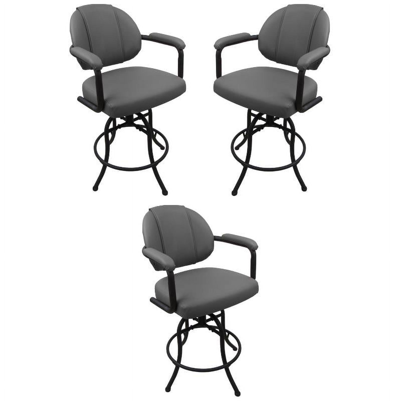 Home Square 26" Vinyl Swivel Tilt Counter Stool in Gray and Black - Set ...