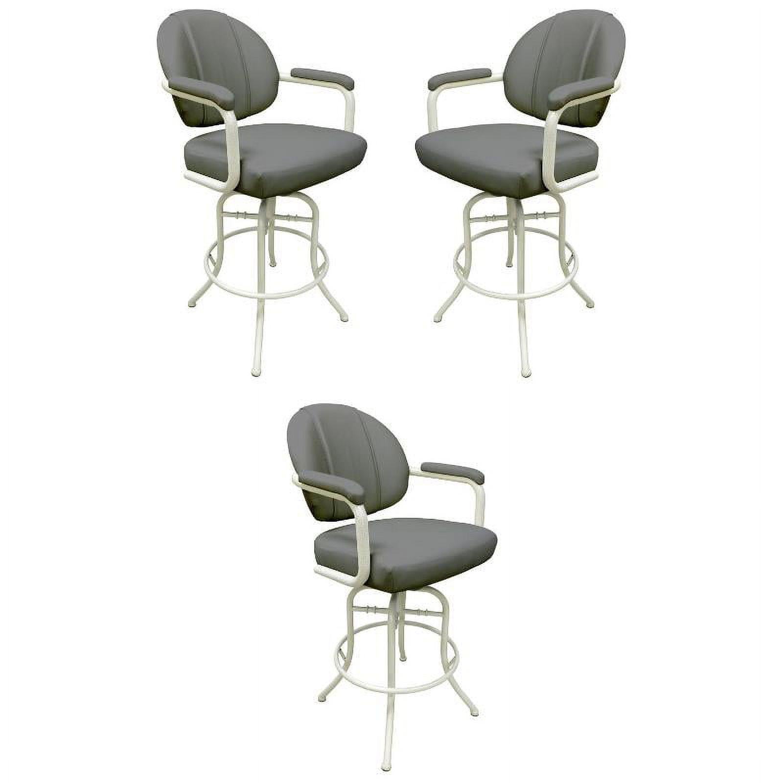 Home Square 26" Vinyl Swivel Tilt Counter Stool in Gray and White - Set ...