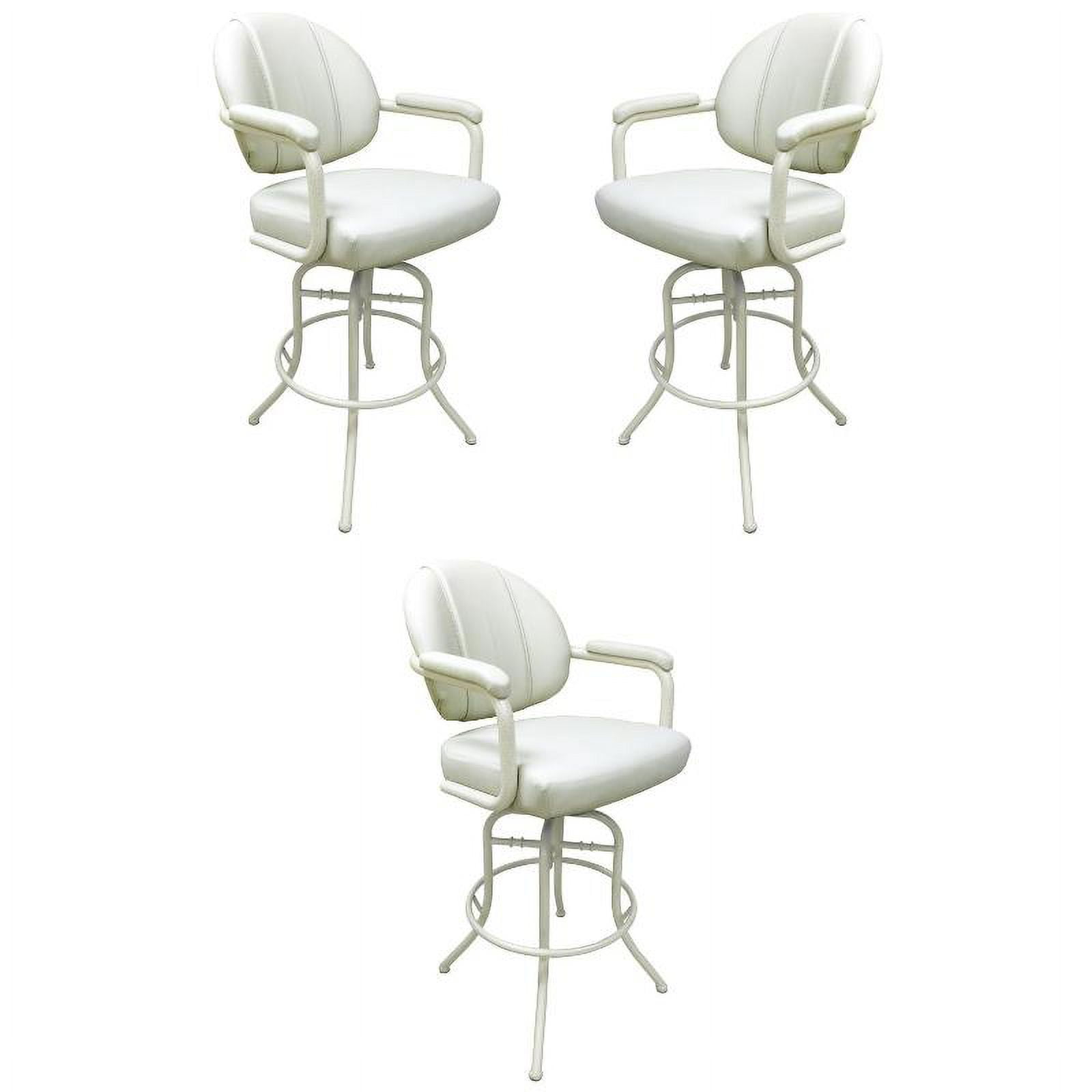Home Square 26" Vinyl Swivel Tilt Counter Stool in White - Set of 3 ...