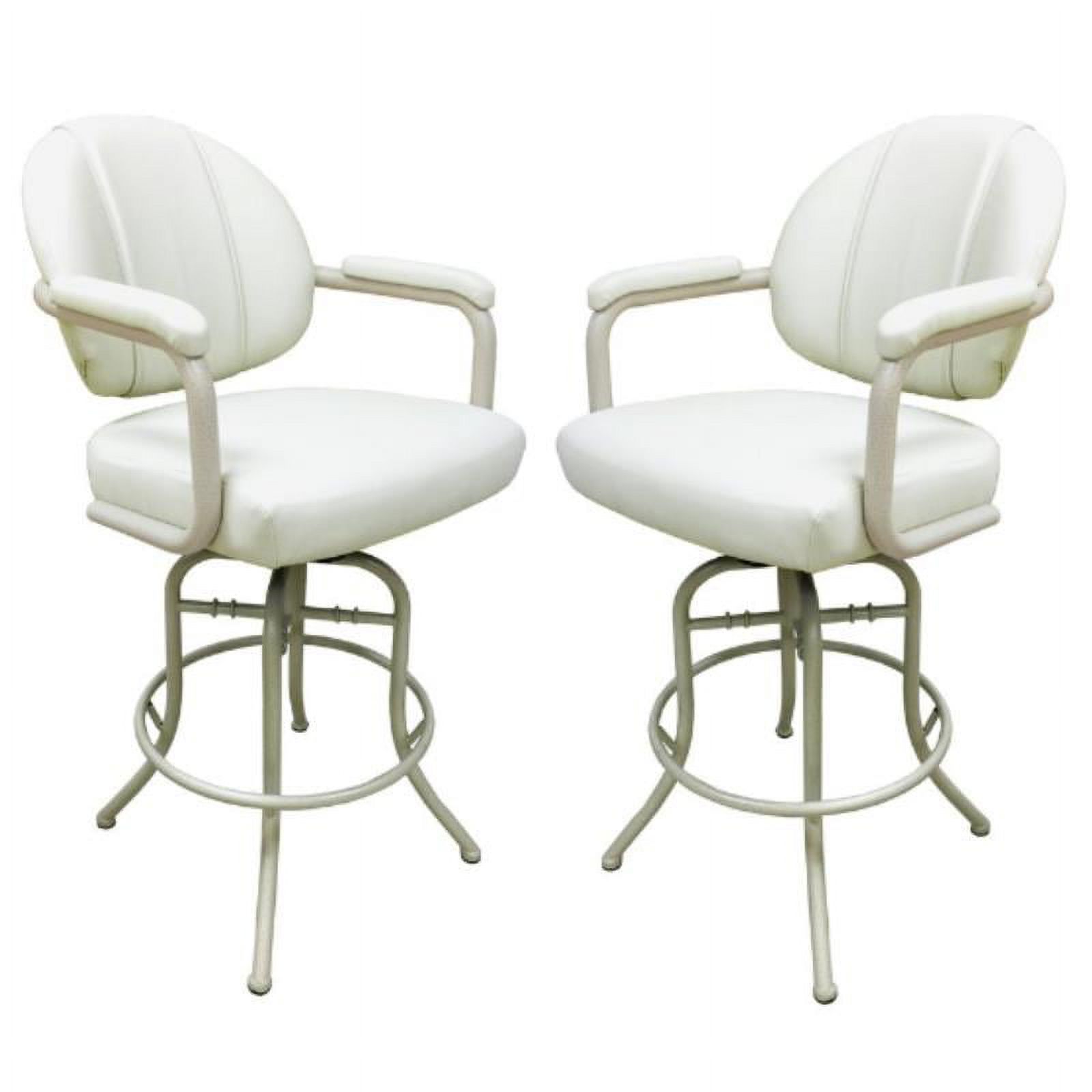 Home Square 26" Vinyl Swivel Tilt Counter Stool in White and Beige ...