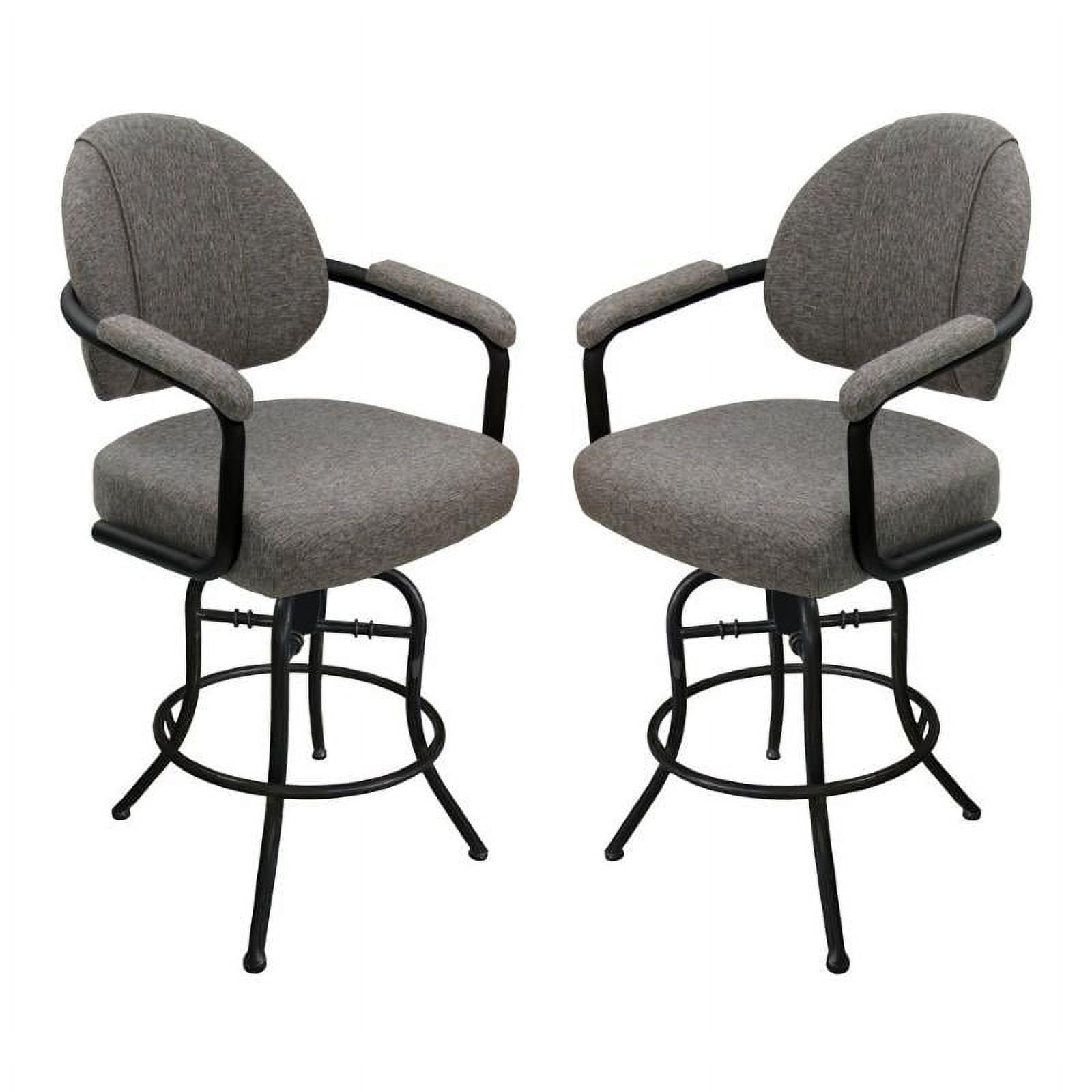 Home Square 26" Vinyl Tilt Counter Stool in Mojave Gray and Black - Set ...