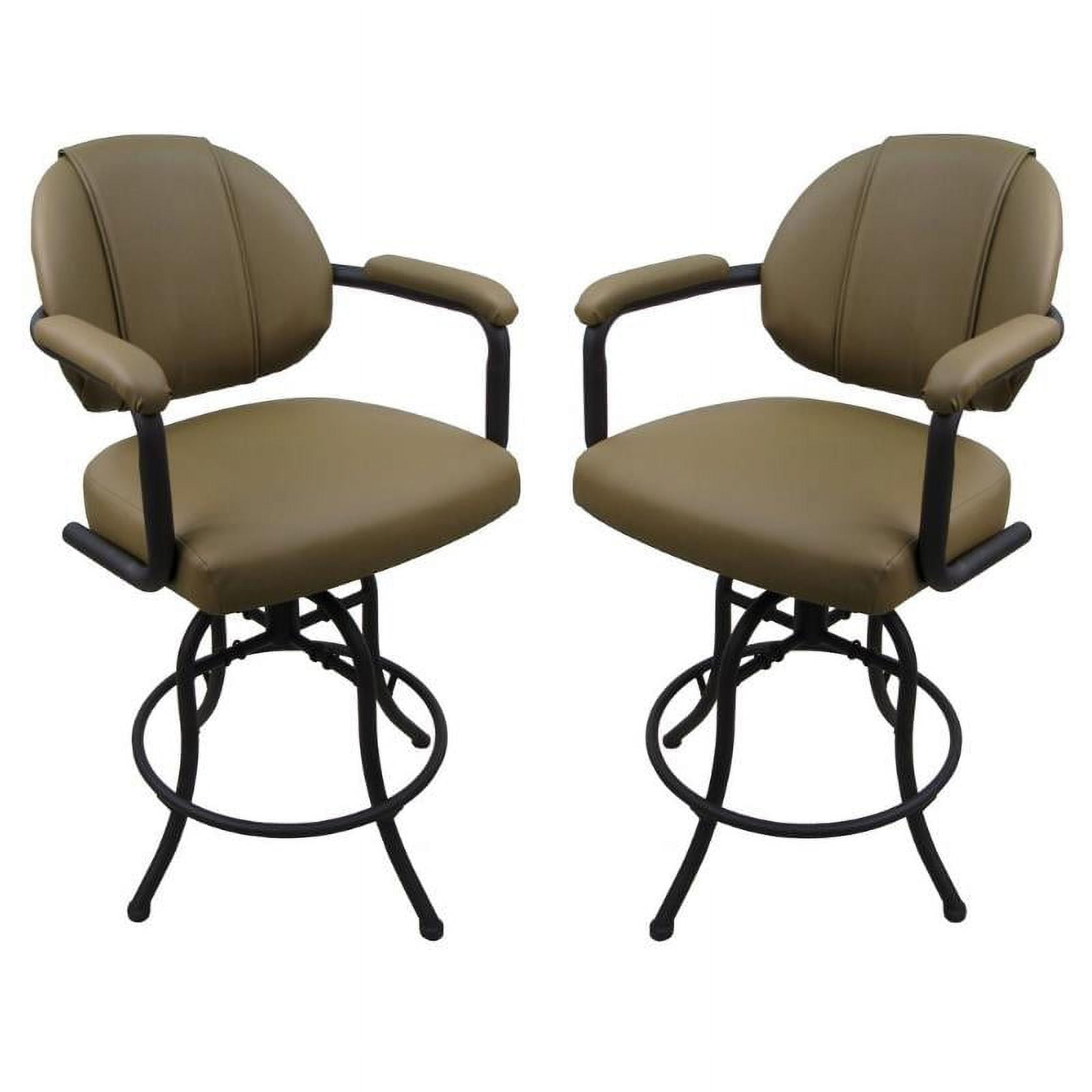 Home Square 26" Vinyl Tilt Counter Stool in Sandstone and Black - Set ...