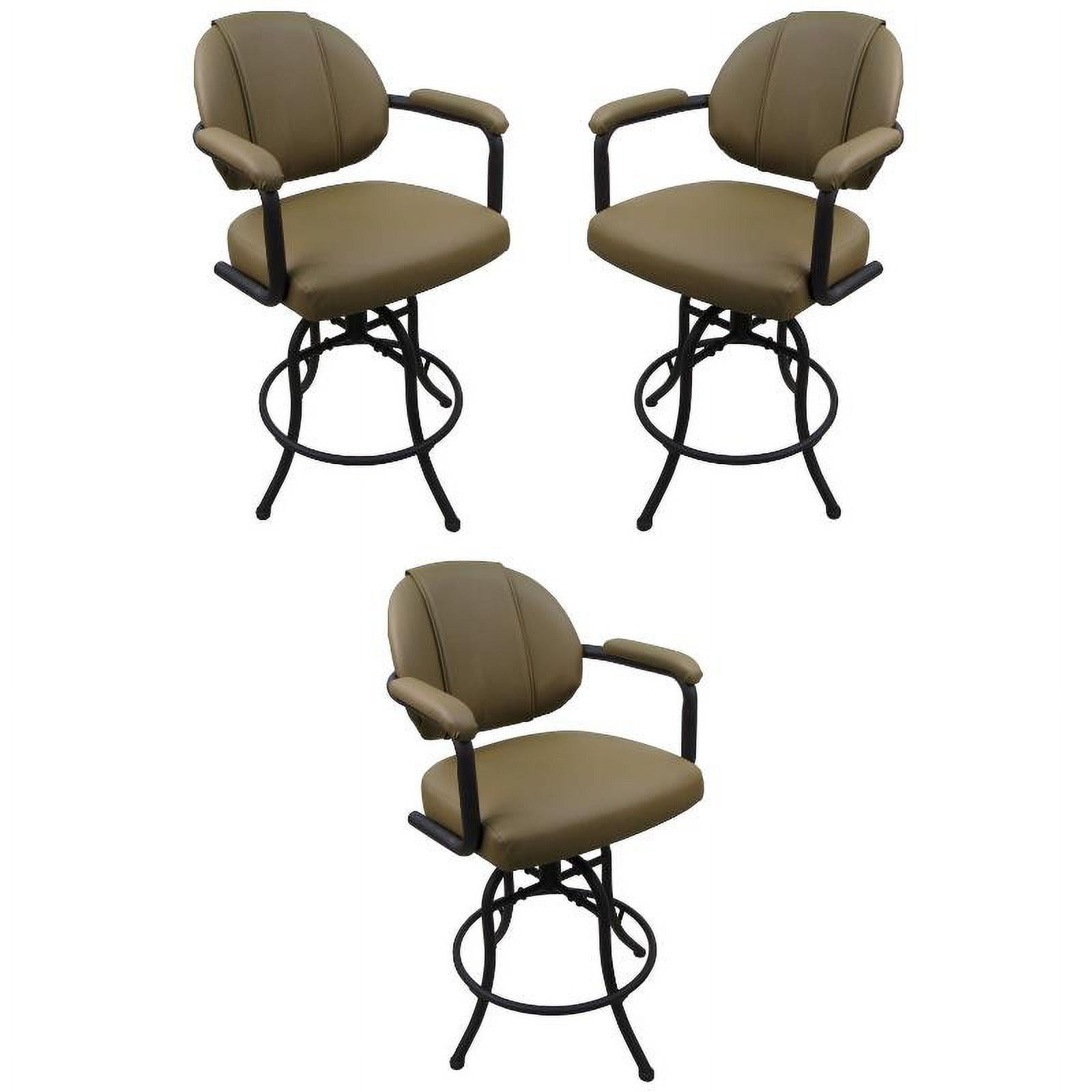 Home Square 26" Vinyl Tilt Counter Stool in Sandstone and Black - Set ...