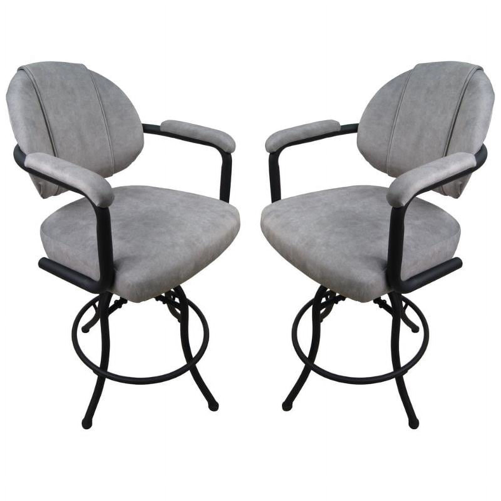 Home Square 26" Vinyl Tilt Counter Stool in Trendy Pewter and Black ...