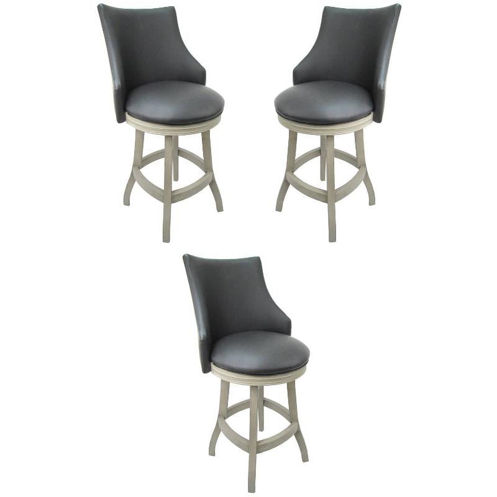 Home Square 26" Wood Counter Stool in Gray & Antique White - Set of 3 ...