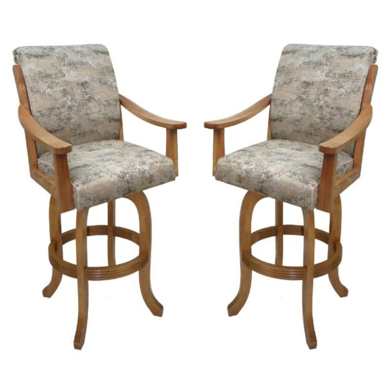 Home Square 26" Wood Counter Stool in Poet Desert Brown - Set of 2 ...
