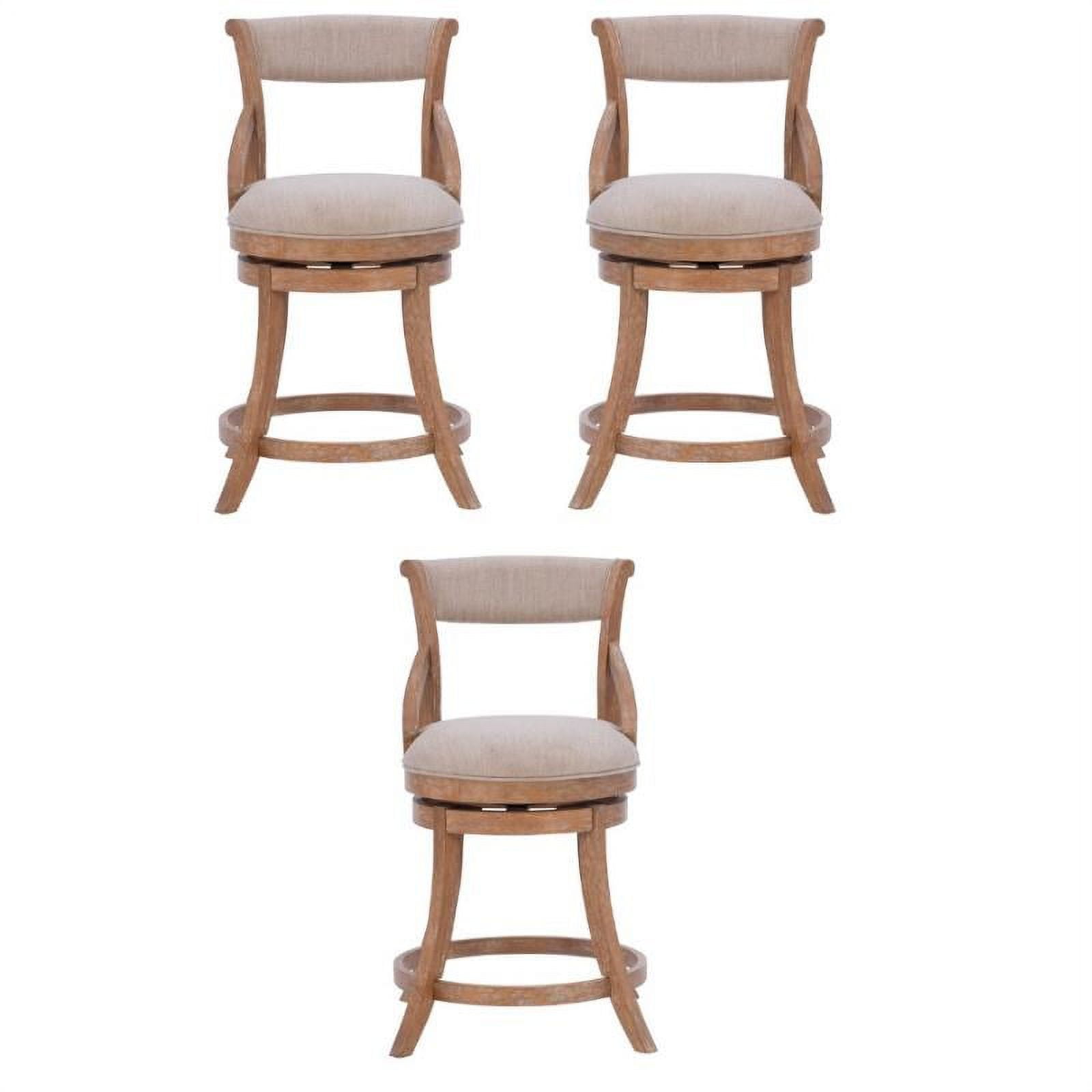 Home Square 26" Wood Upholstered Big and Tall Counter Stool in Brown ...