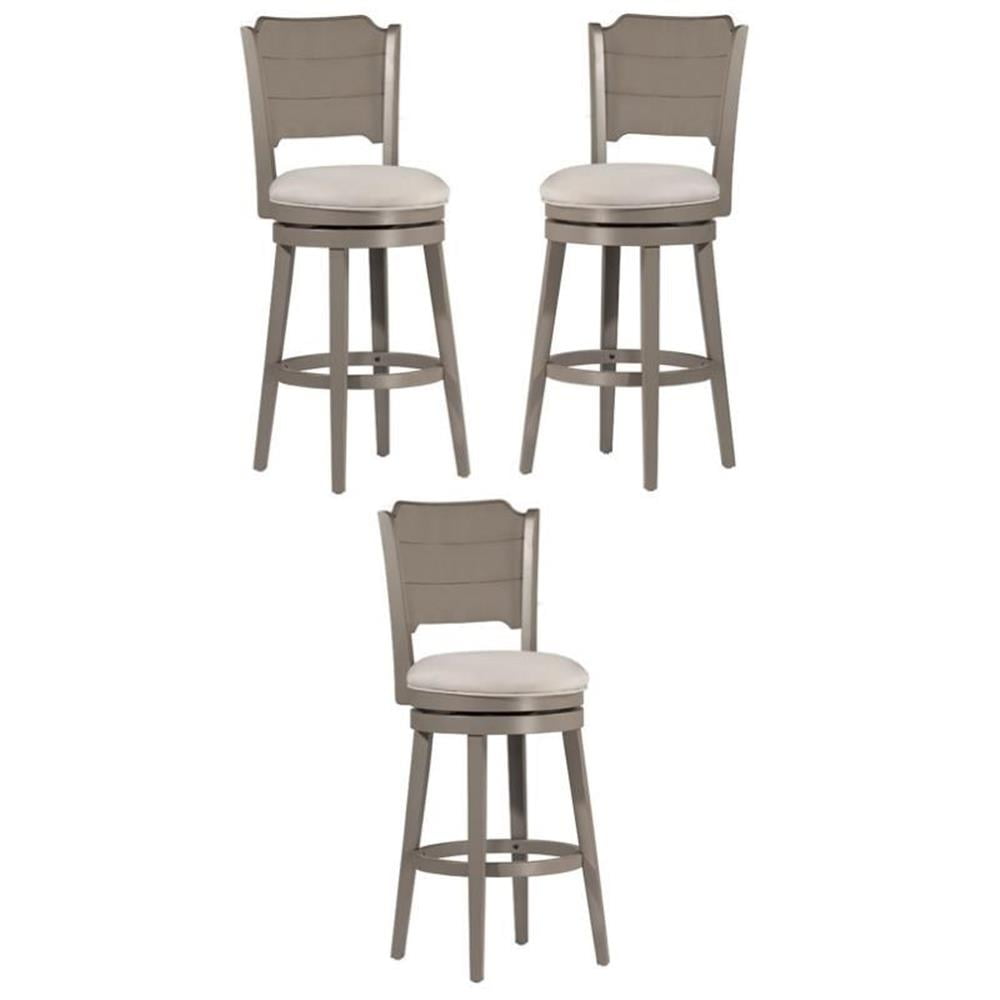 Home Square 27" Swivel Counter Stool in Distressed Gray and Fog - Set ...