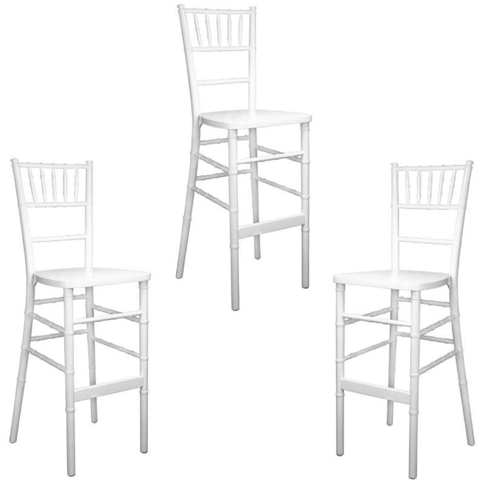 Home Square 3 Piece 29" Traditional Wooden Chiavari Bar Stool Set in ...