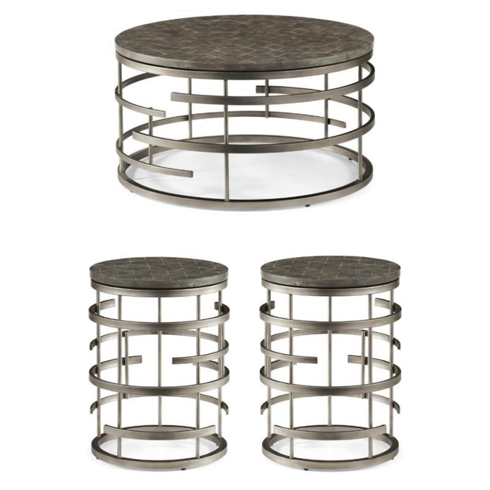 Home Square 3-Piece Set with 2 Chairside Tables and Coffee Table in ...