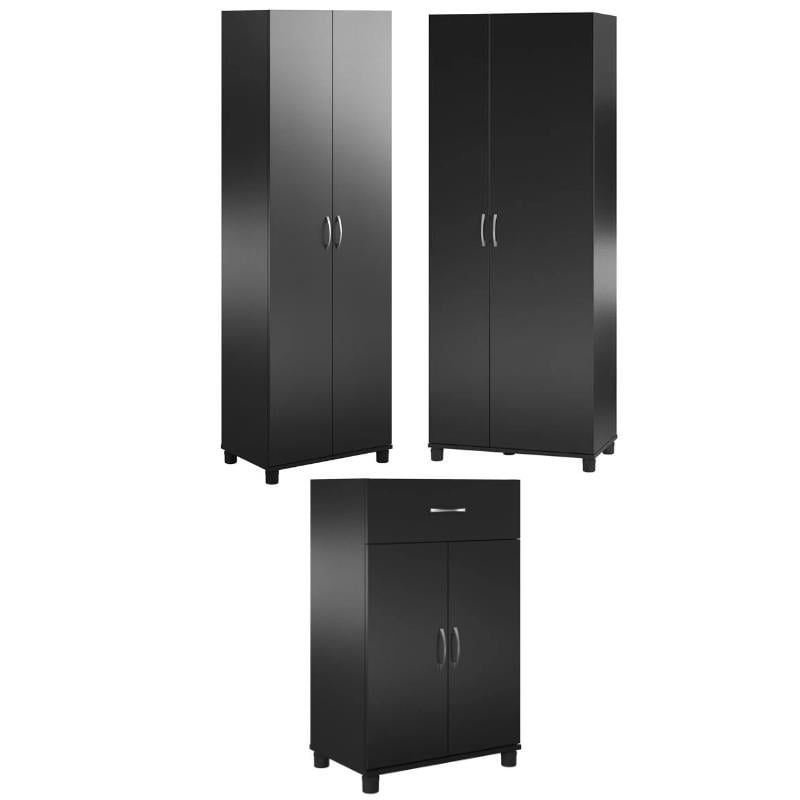 Home Square 3-Piece Set with 24" Utility Tall Storage Cabinet & Storage ...