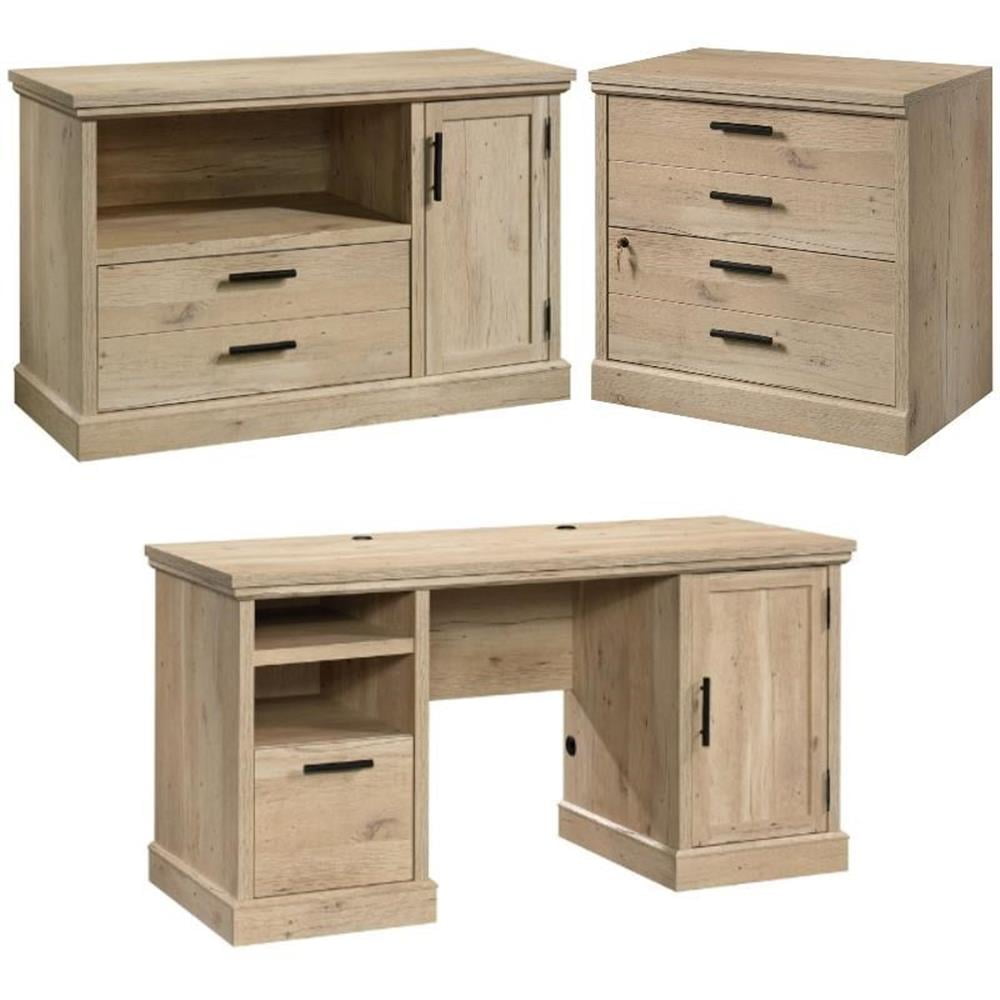 Home Square 3-Piece Set with Computer Desk Lateral File Cabinet ...