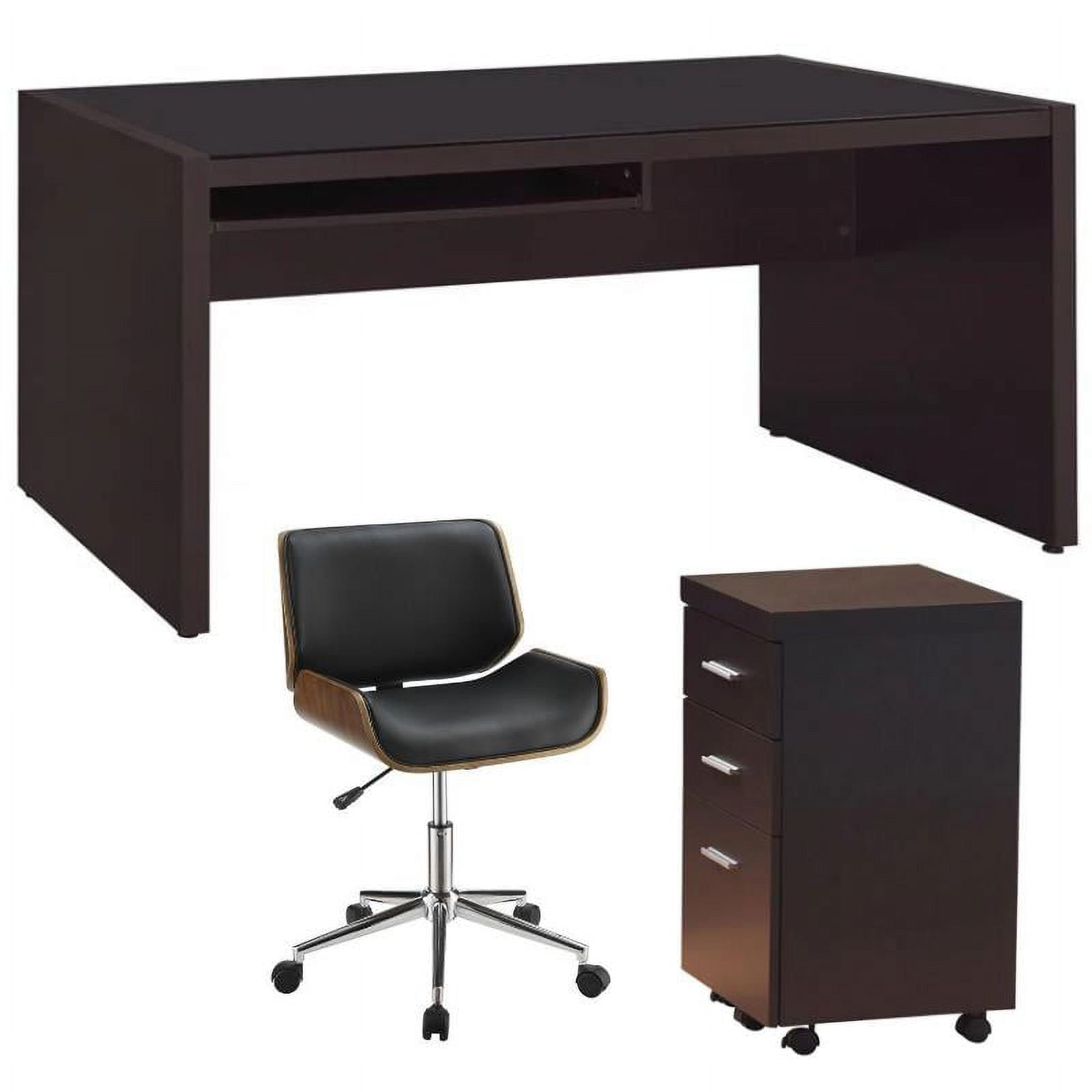Home Square 3-Piece Set with Computer Desk Office Chair and Mobile File ...