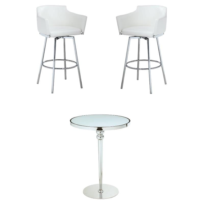 Home Square 3-Piece Set with Counter Table & 2 Club Counter Stools in ...