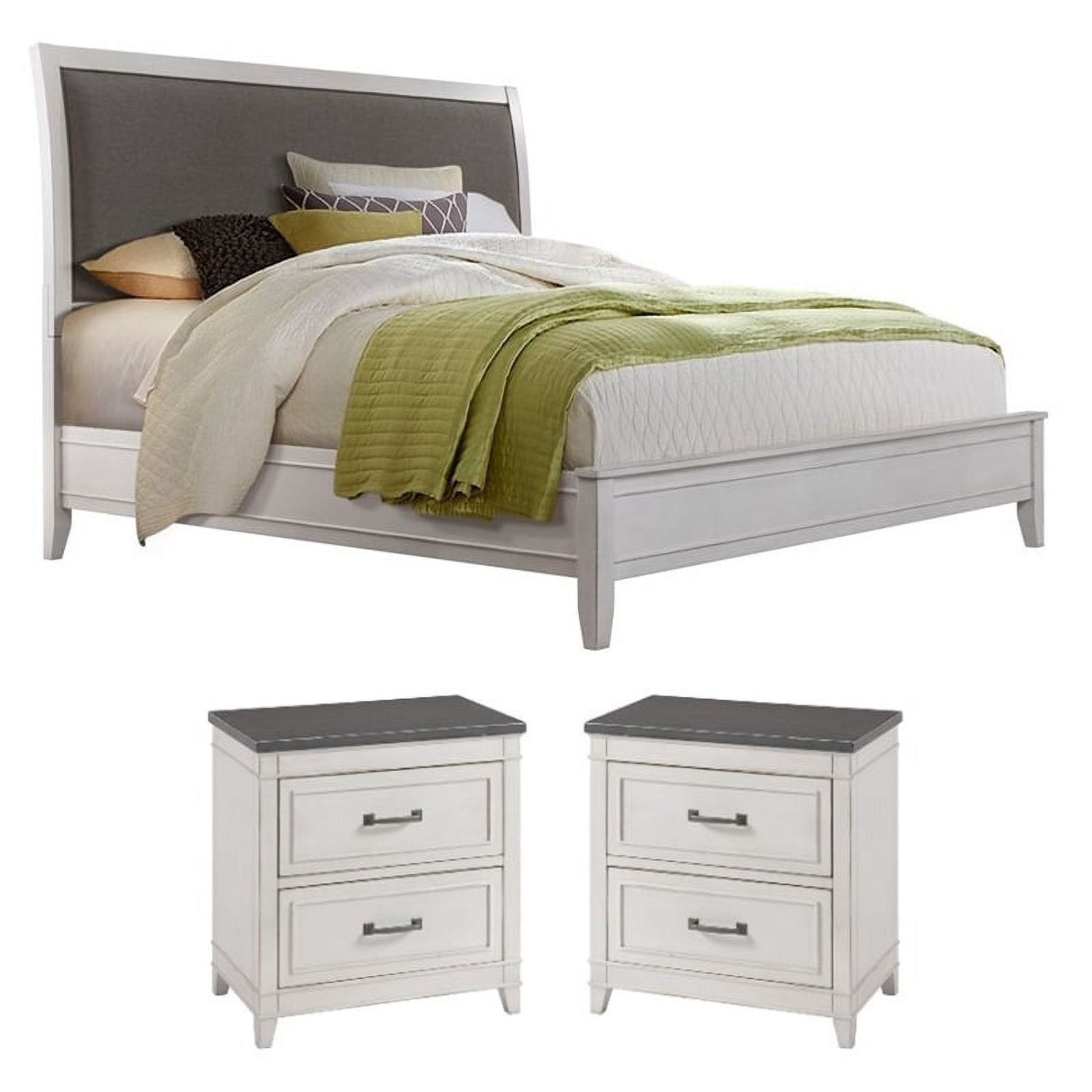 Home Square 3-Piece Set with Del Mar King Bed & 2 Nightstands - Walmart.com