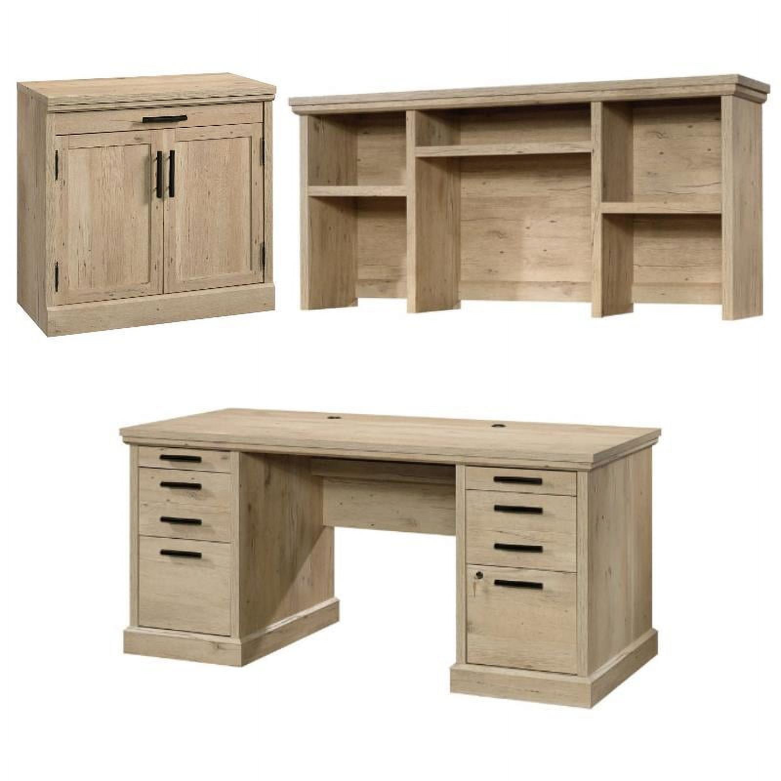 Home Square 3-Piece Set with Executive Desk Computer Hutch & Base ...