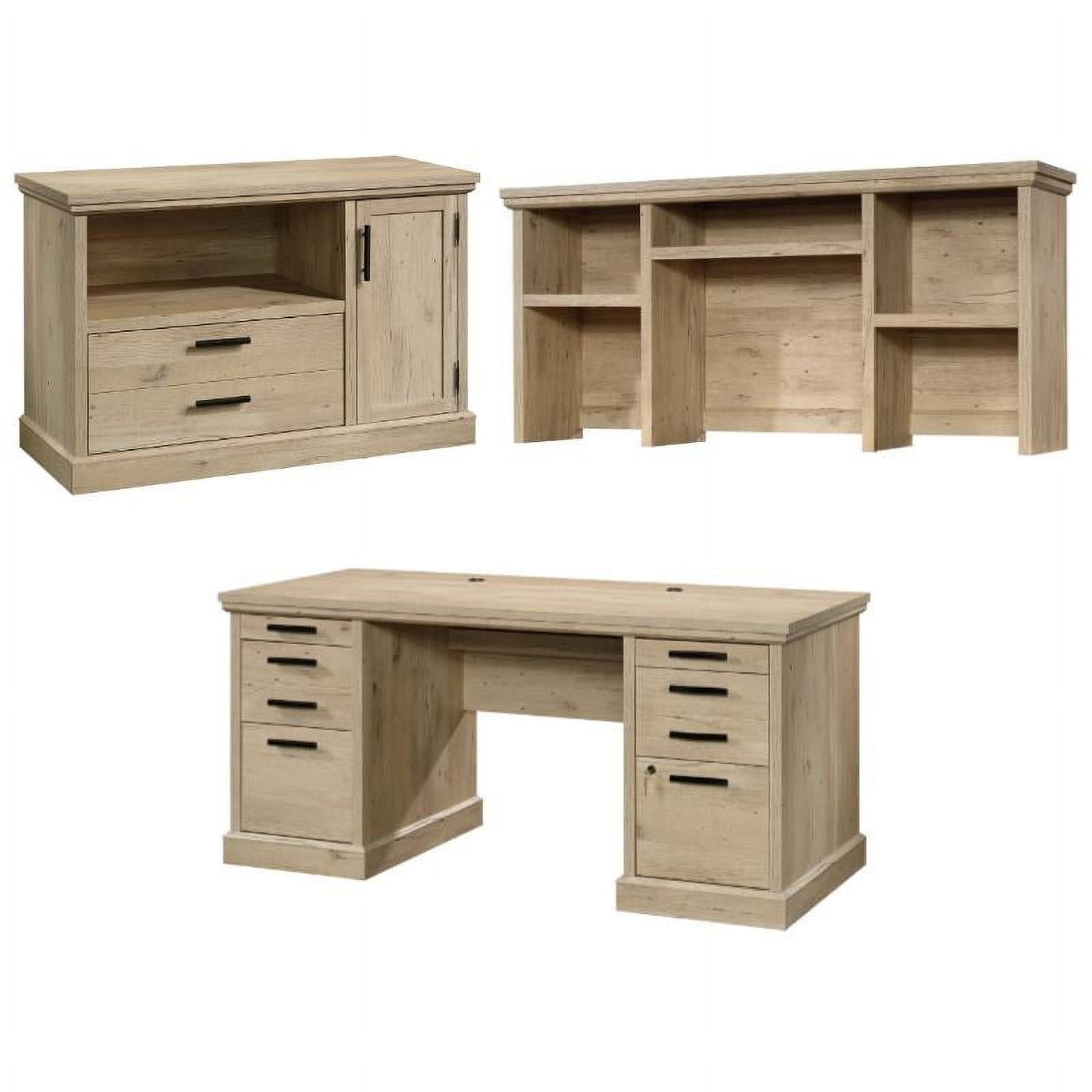 Home Square 3-Piece Set with Executive Desk Computer Hutch & Filing ...