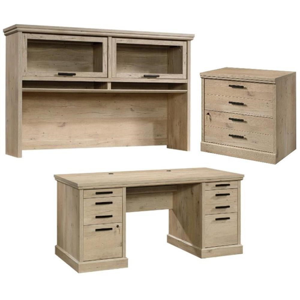 Home Square 3-Piece Set with Executive Desk Lateral File Cabinet ...