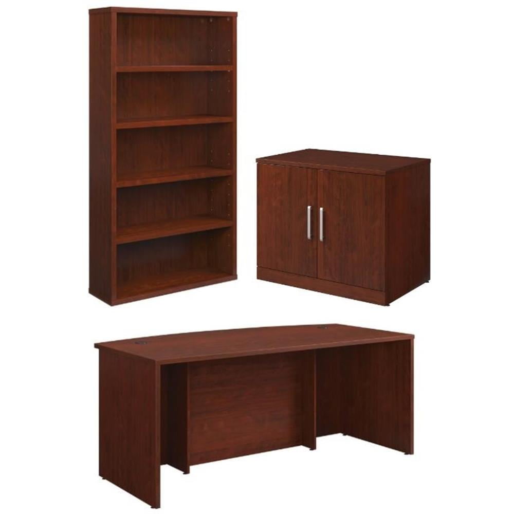 Home Square 3-Piece Set with Executive Desk Storage Cabinet & Bookcase ...