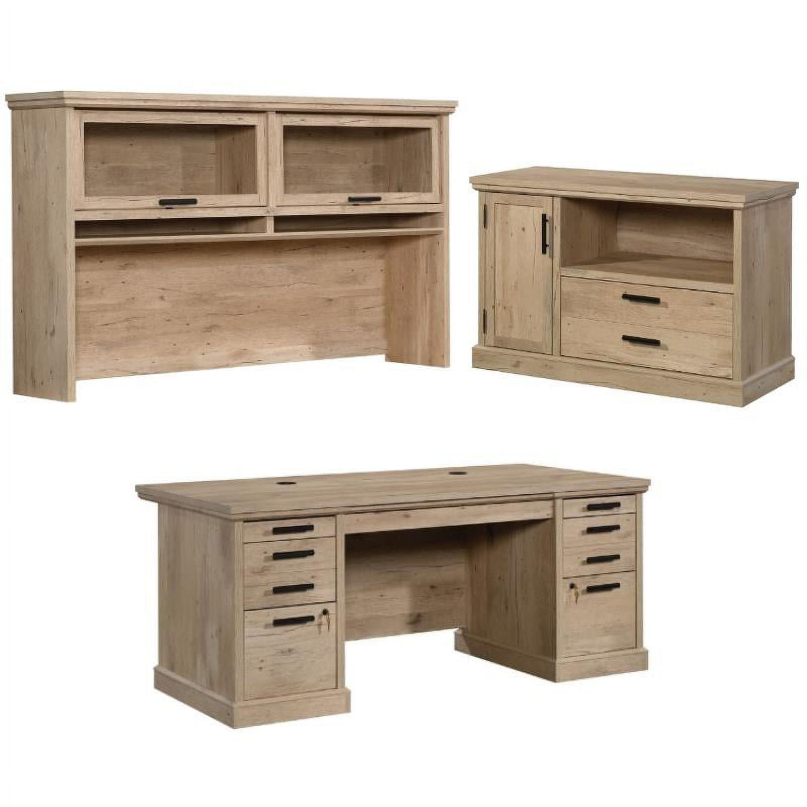 Home Square 3-Piece Set with Hutch Executive Desk & Filing Cabinet ...