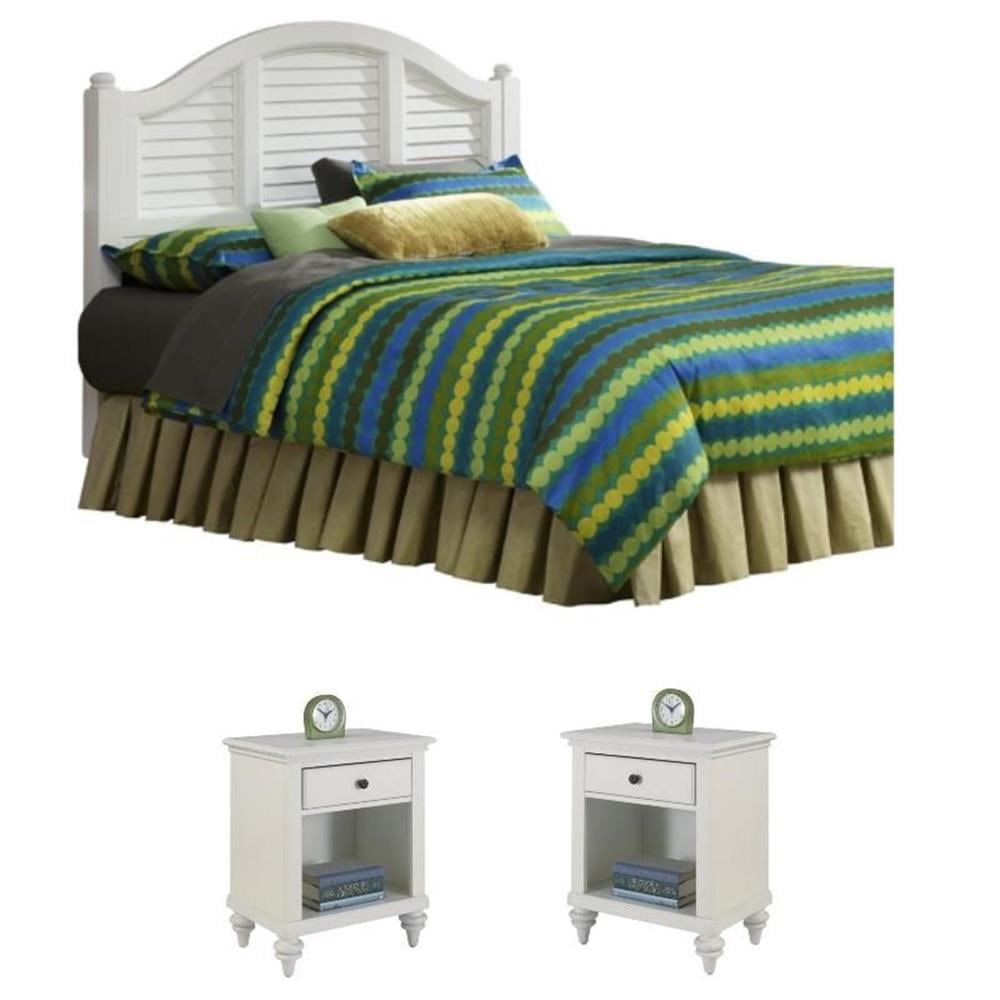 Home Square 3-Piece Set with Queen Headboard and 2 Nightstands ...